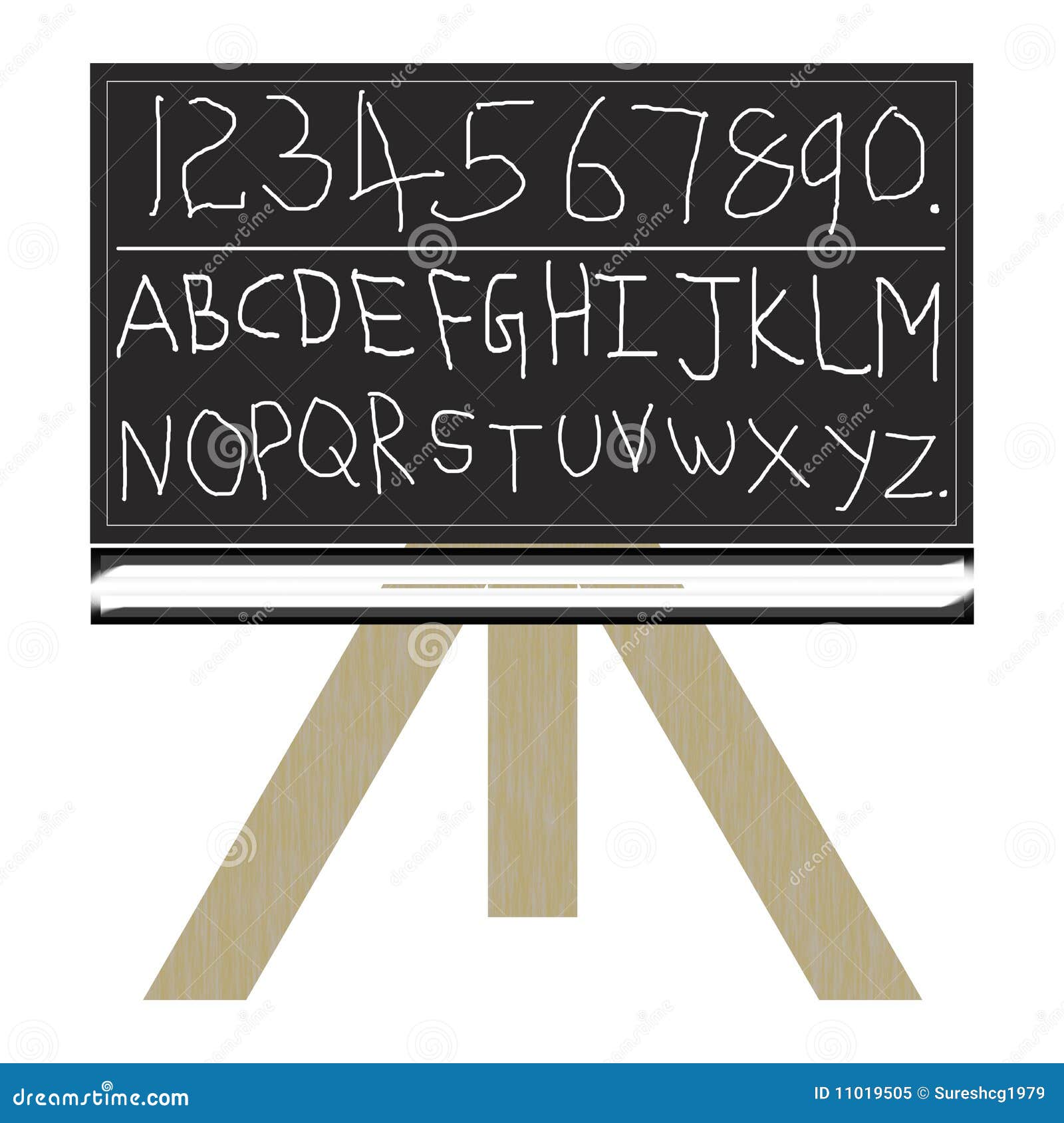 Blackboard 123 abc stock illustration. Illustration of blackboard ...