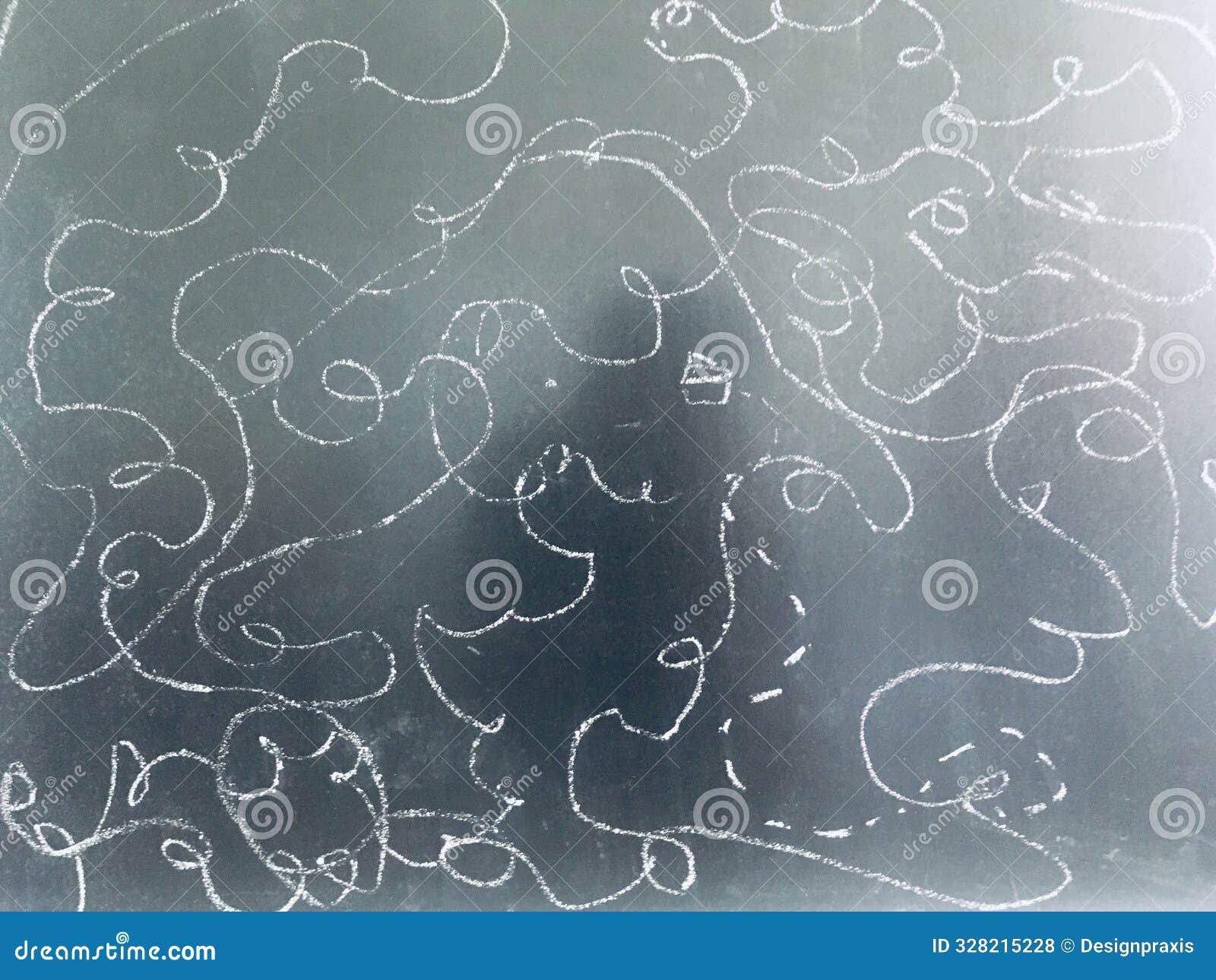 Blackboard with Abstract Maze Path Scribble by Child - Stock Image As ...