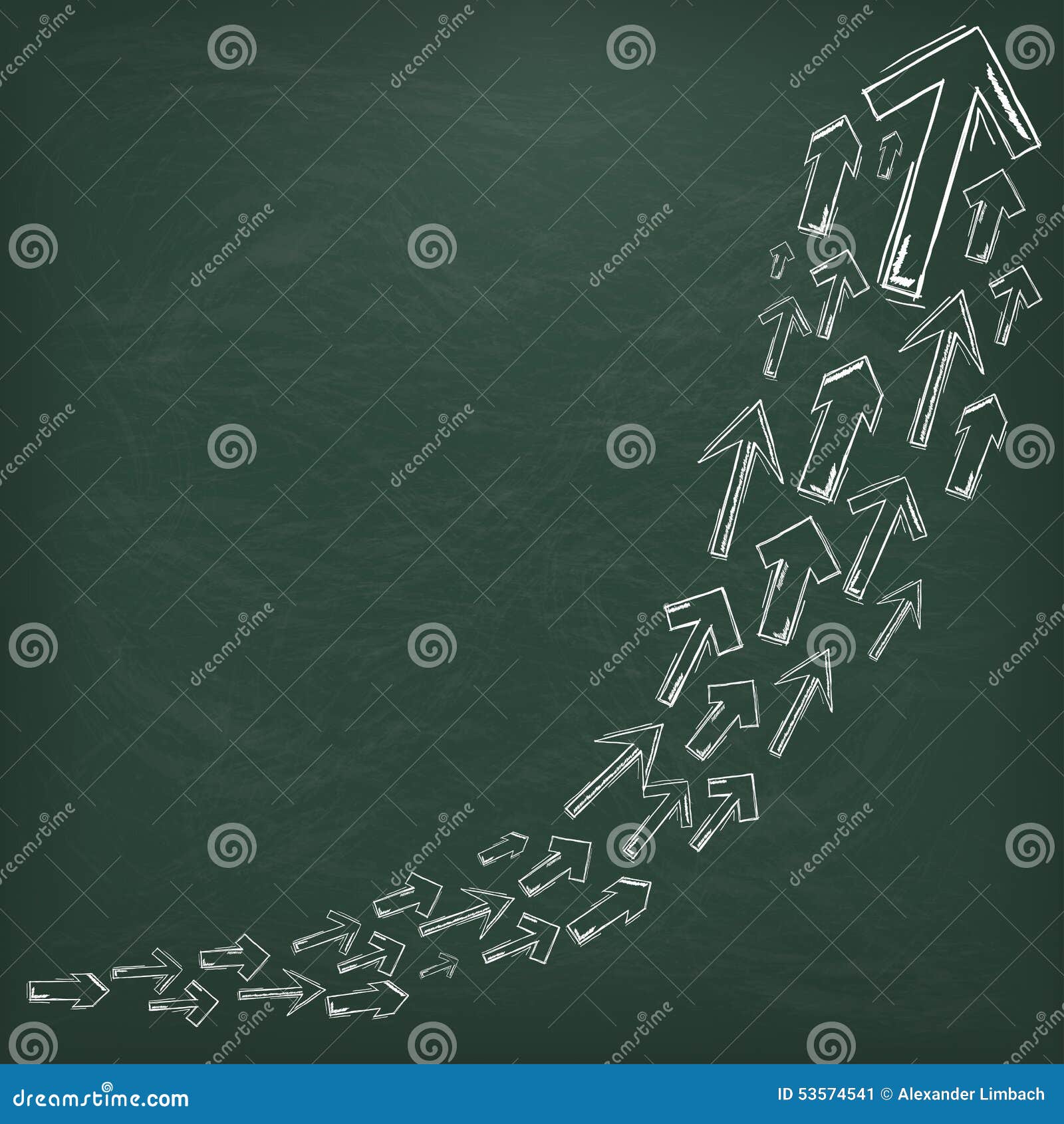Blackboard Arrows Growth stock vector. Illustration of increase - 53574541