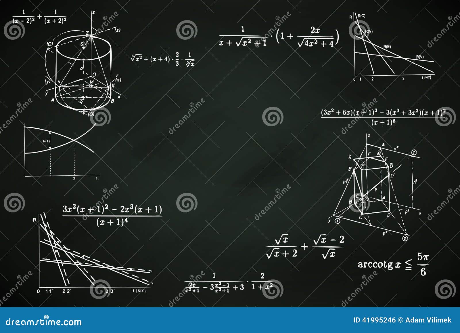 Blackboard Background With Mathematic Writings Illustration Stock ...