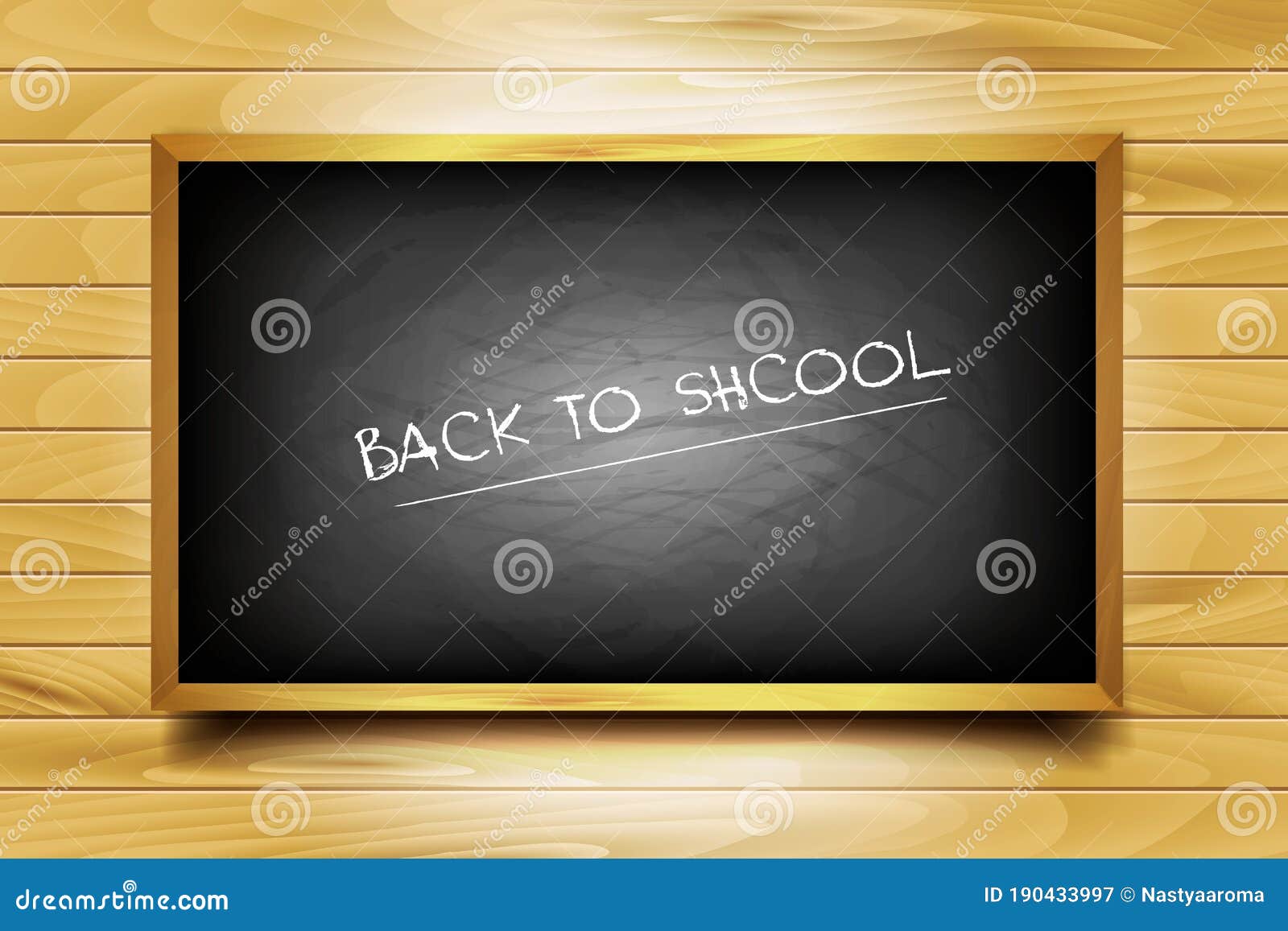 Blackboard on a Background of Wooden Planks Stock Vector - Illustration ...