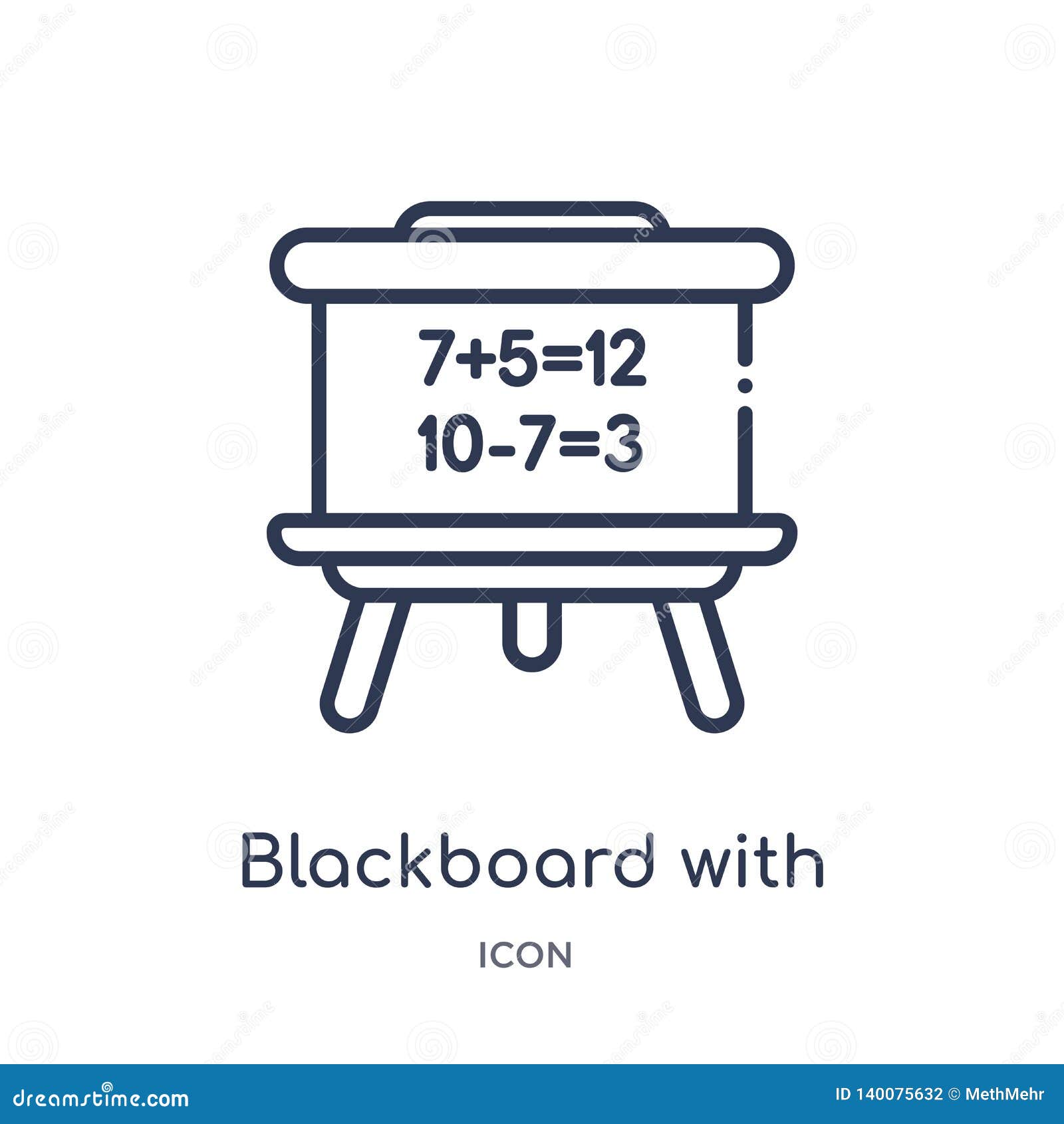 Blackboard with Basic Calculations Icon from Other Outline Collection ...