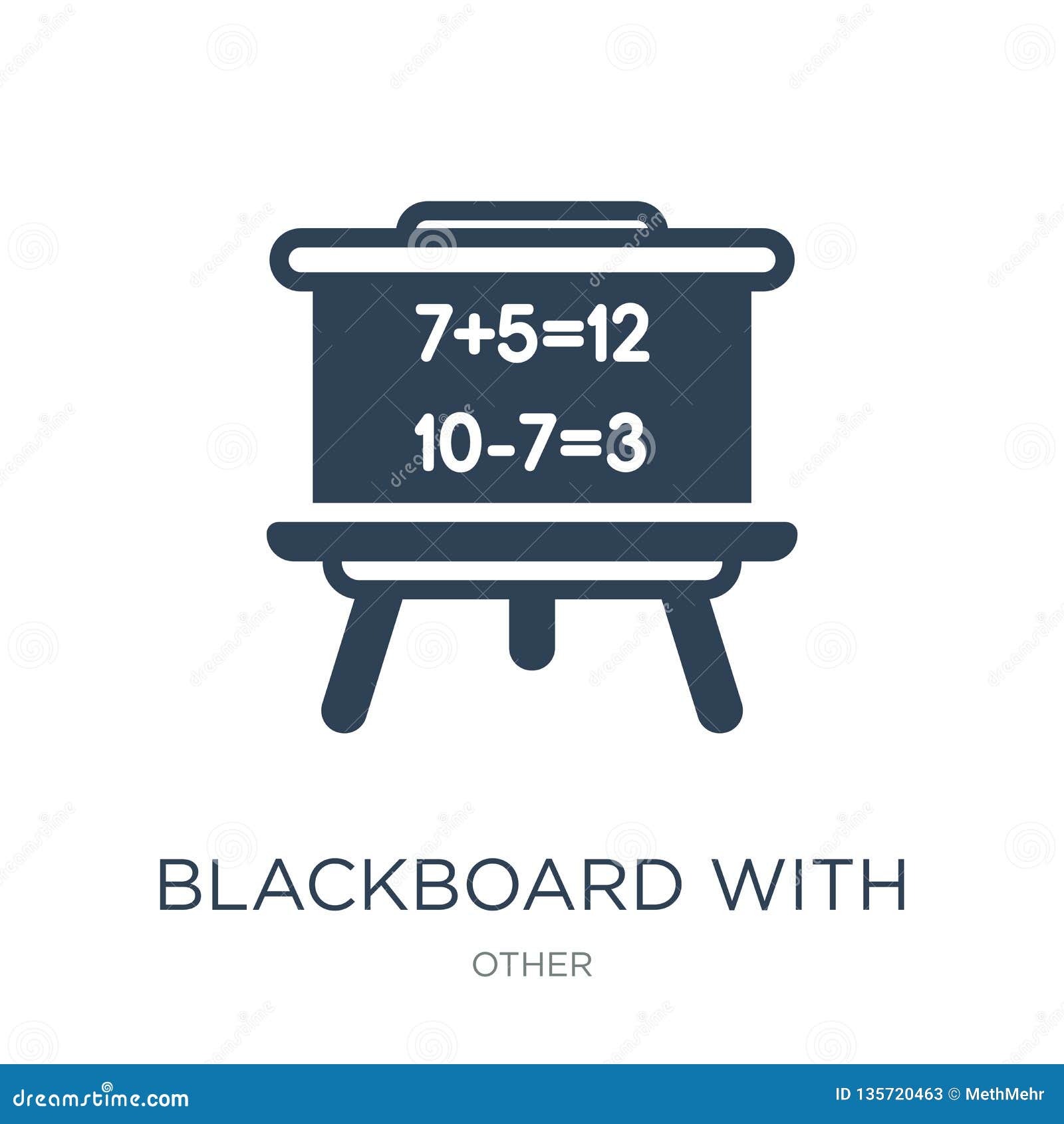 Blackboard with Basic Calculations Icon in Trendy Design Style ... Blackboard with Basic Calculations Icon in Trendy Design Style ...