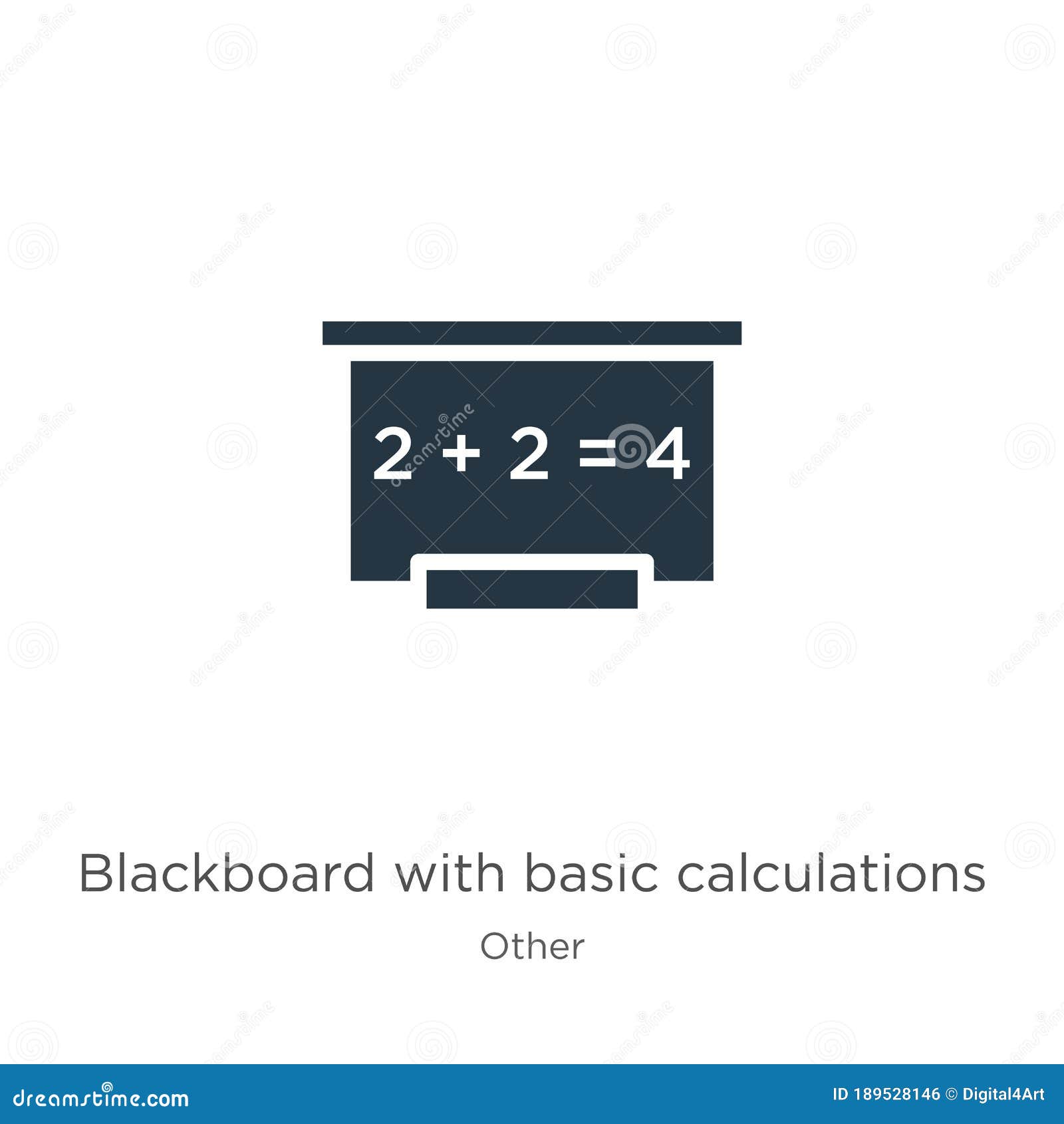 Blackboard with Basic Calculations Icon Vector. Trendy Flat Blackboard ...