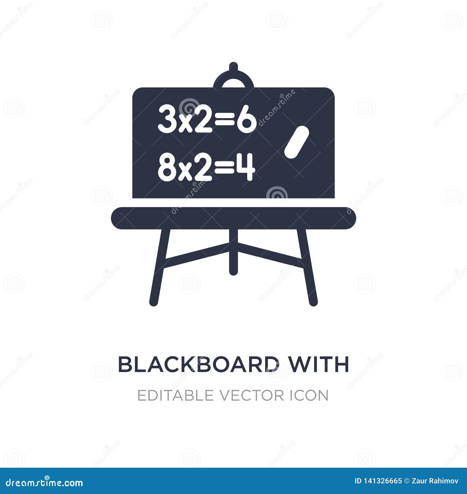 Blackboard with Basic Calculations Icon on White Background. Simple ...