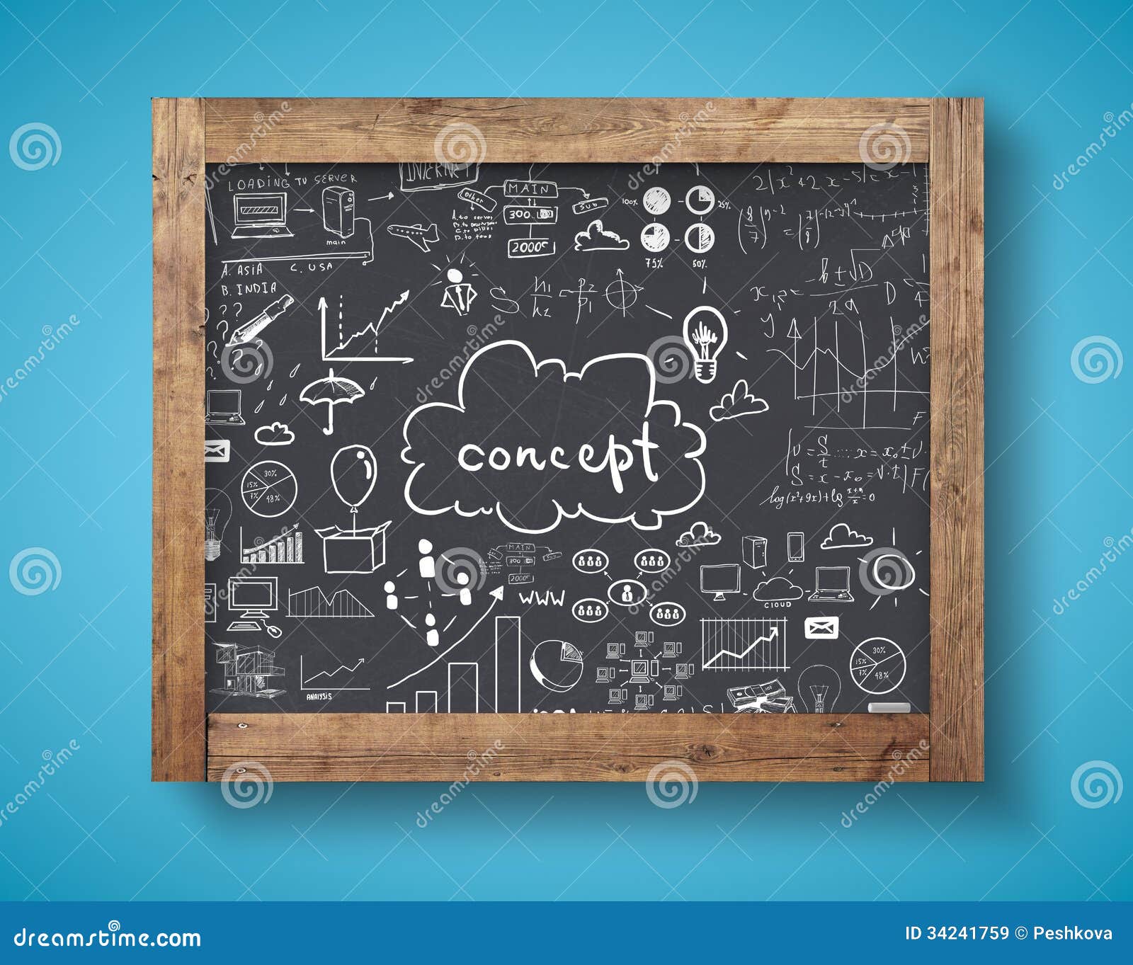 Blackboard with Business Concept Stock Image - Image of computer ...