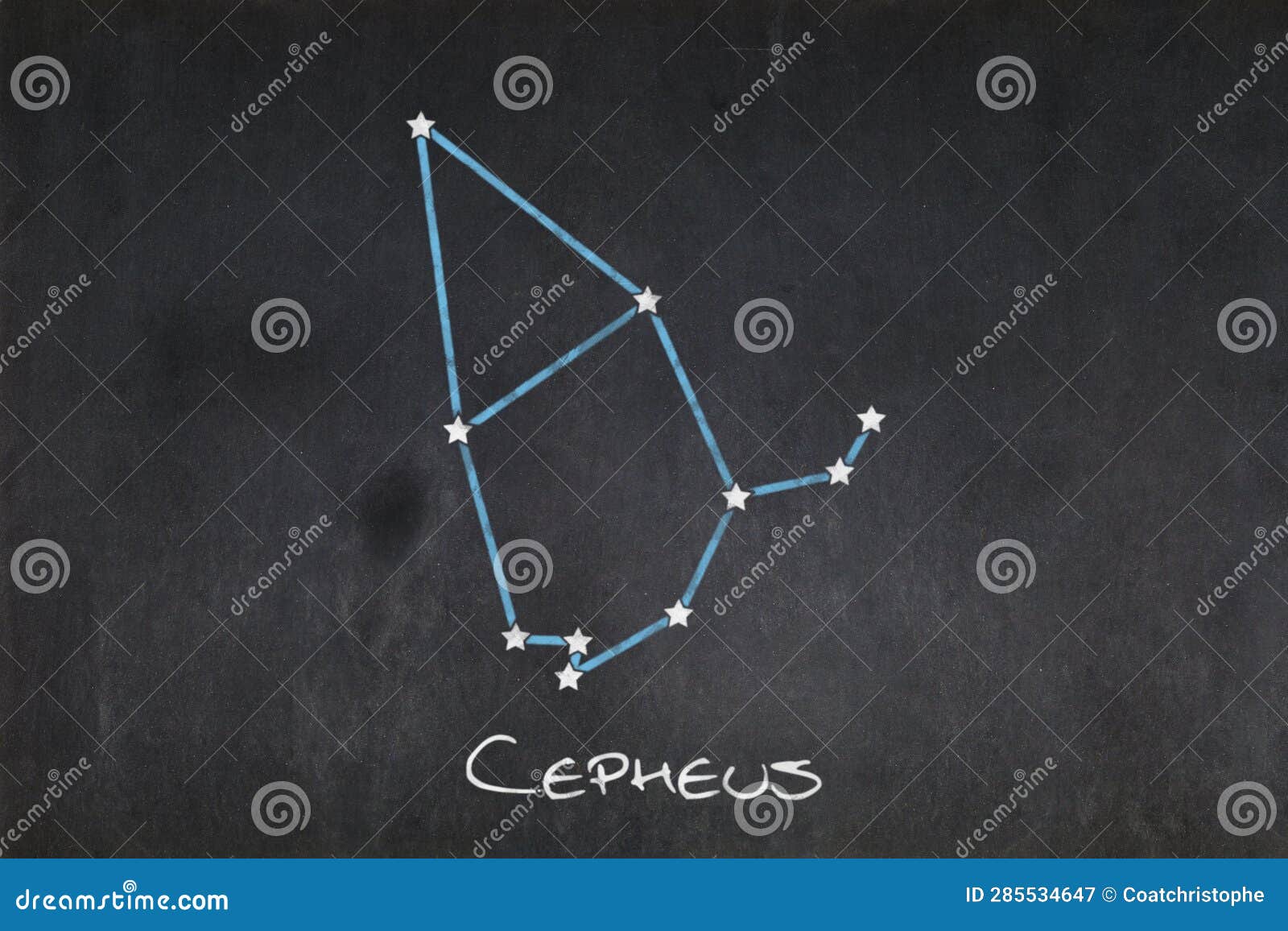 Cepheus Constellation Drawn on a Blackboard Stock Image - Image of ...