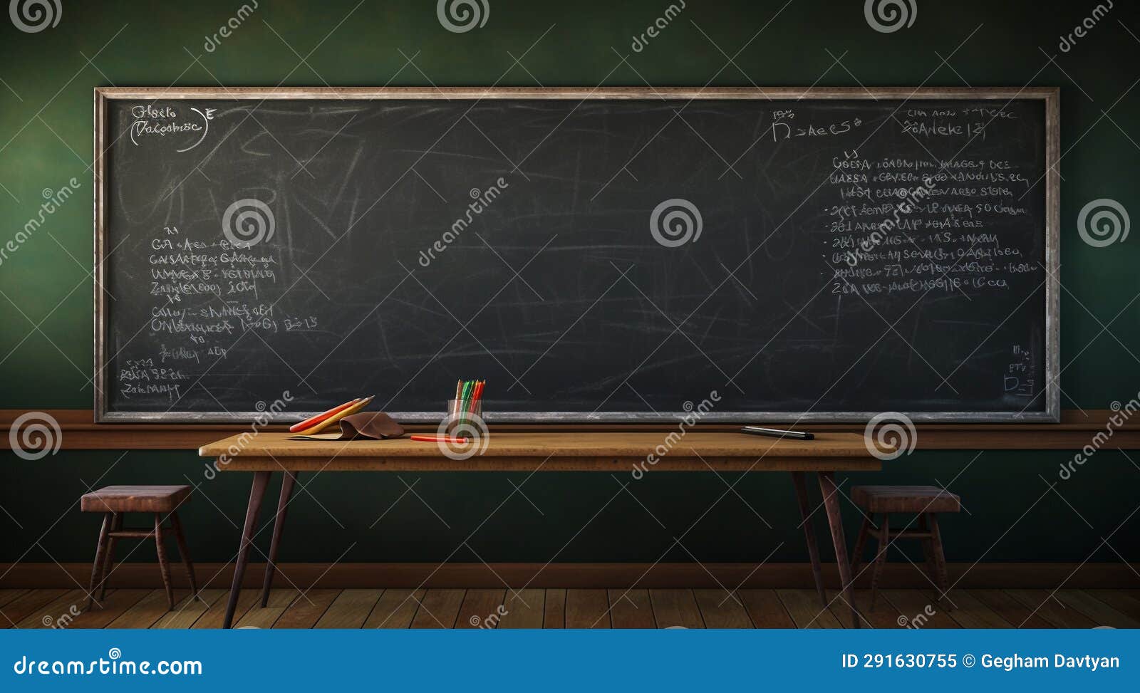 Classroom with Blackboard, Blackboard in the Classroom, School ...