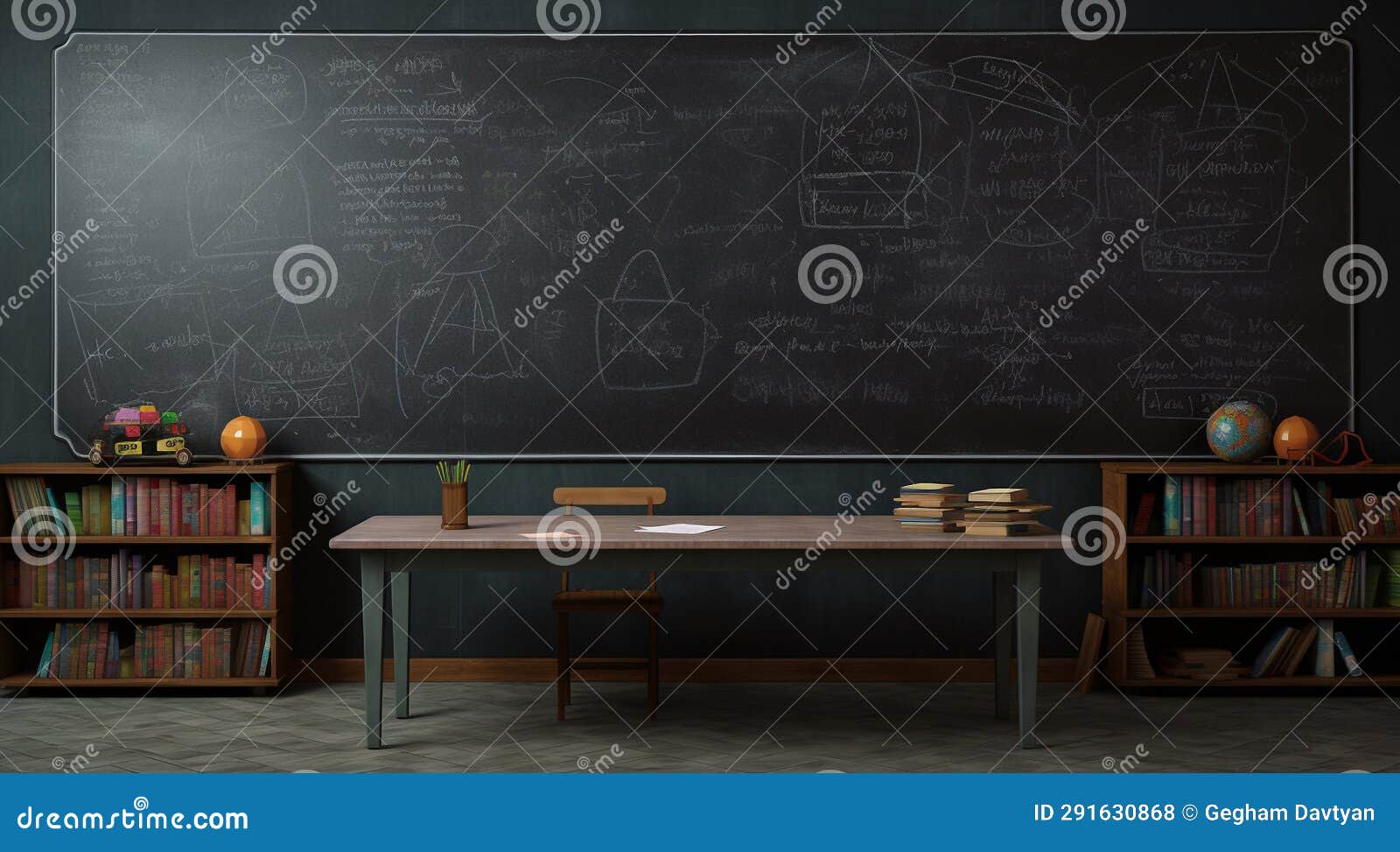 Classroom with Blackboard, Blackboard in the Classroom, School ...