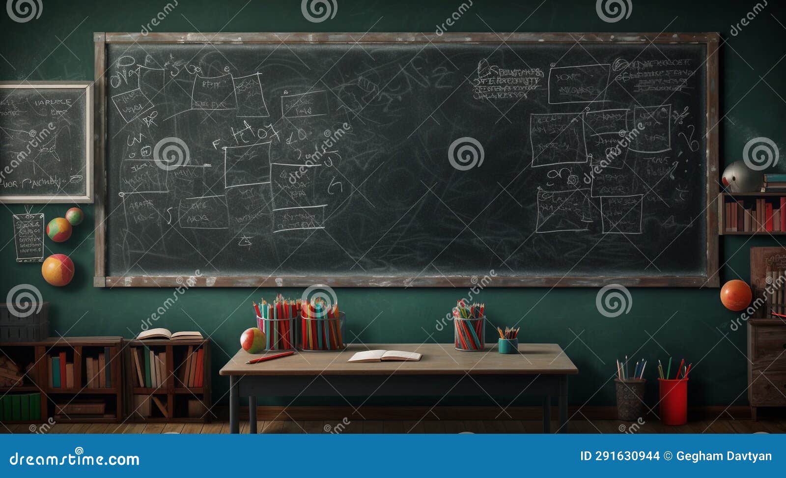 Classroom with Blackboard, Blackboard in the Classroom, School ...