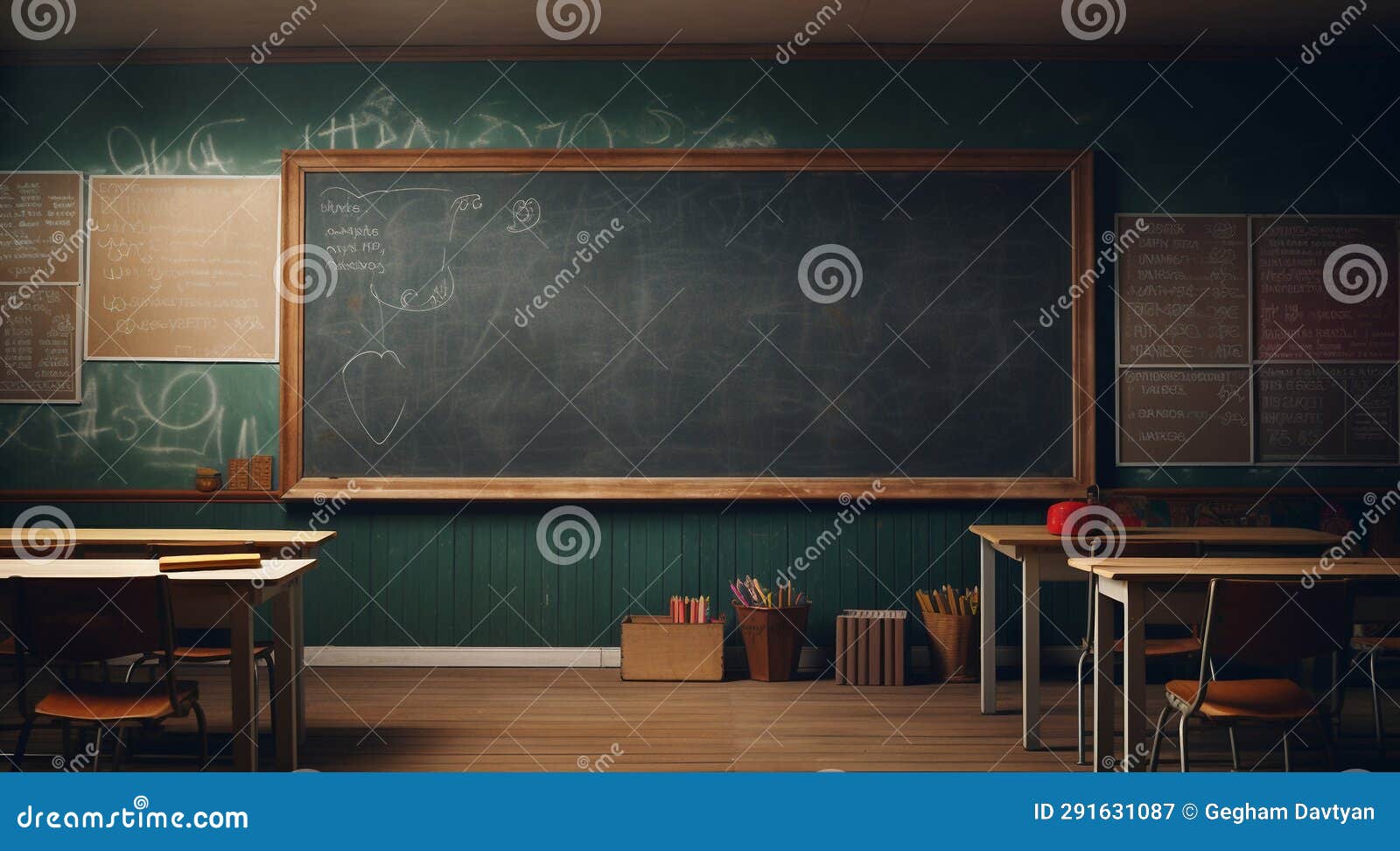 Classroom with Blackboard, Blackboard in the Classroom, School ...