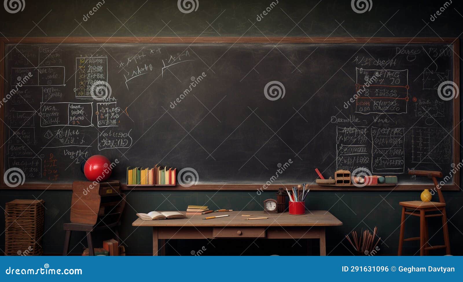 Classroom with Blackboard, Blackboard in the Classroom, School ...