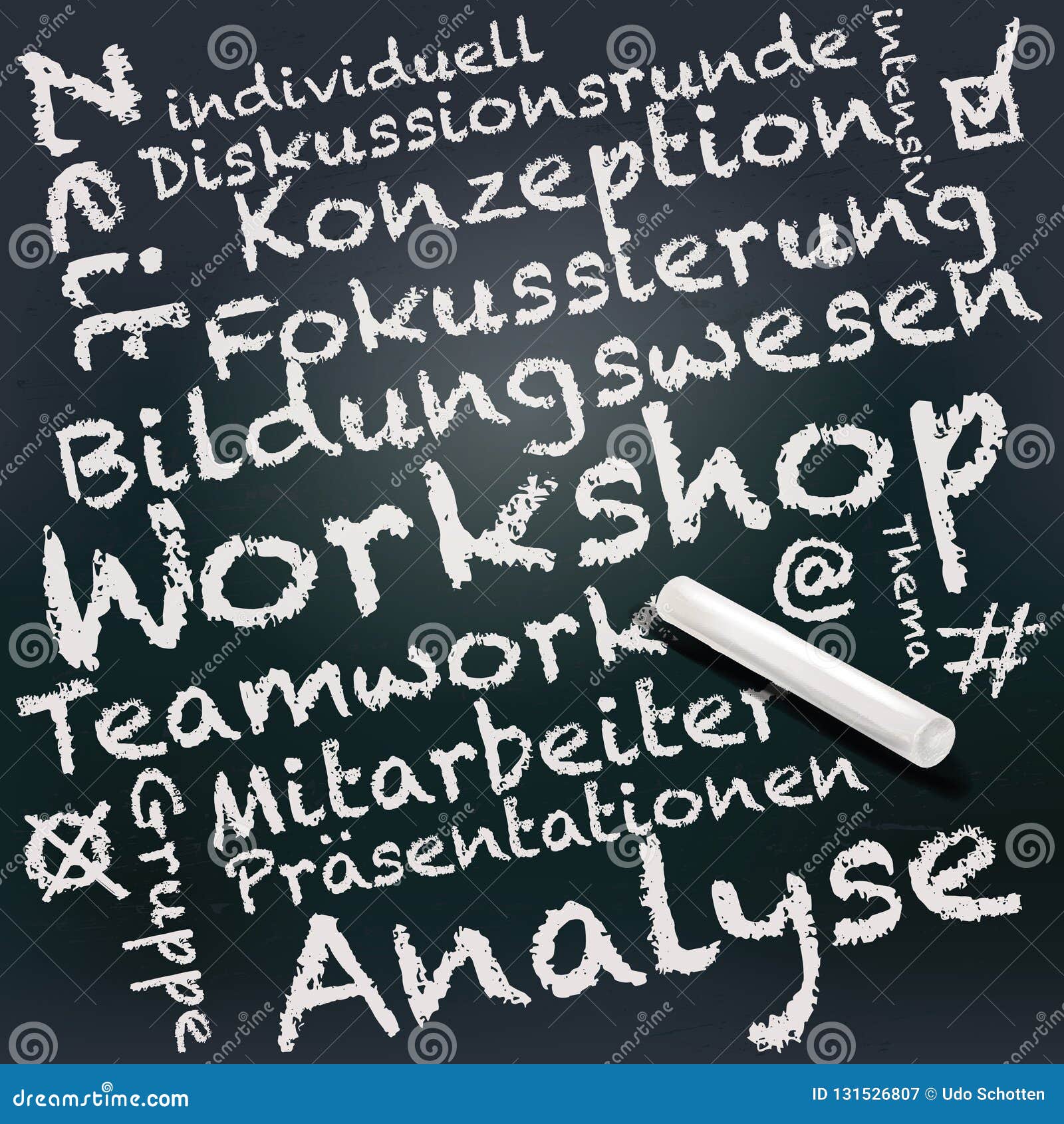 Blackboard with workshop stock vector. Illustration of business - 131526807