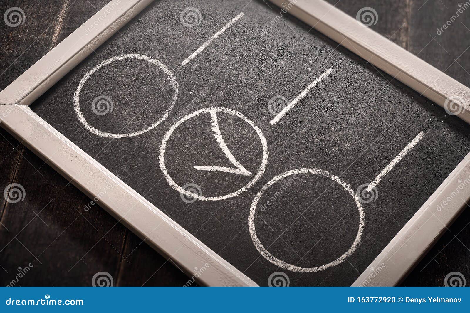 Blackboard with Check Boxes on Chalk Board. Hand Writing. Dark ...