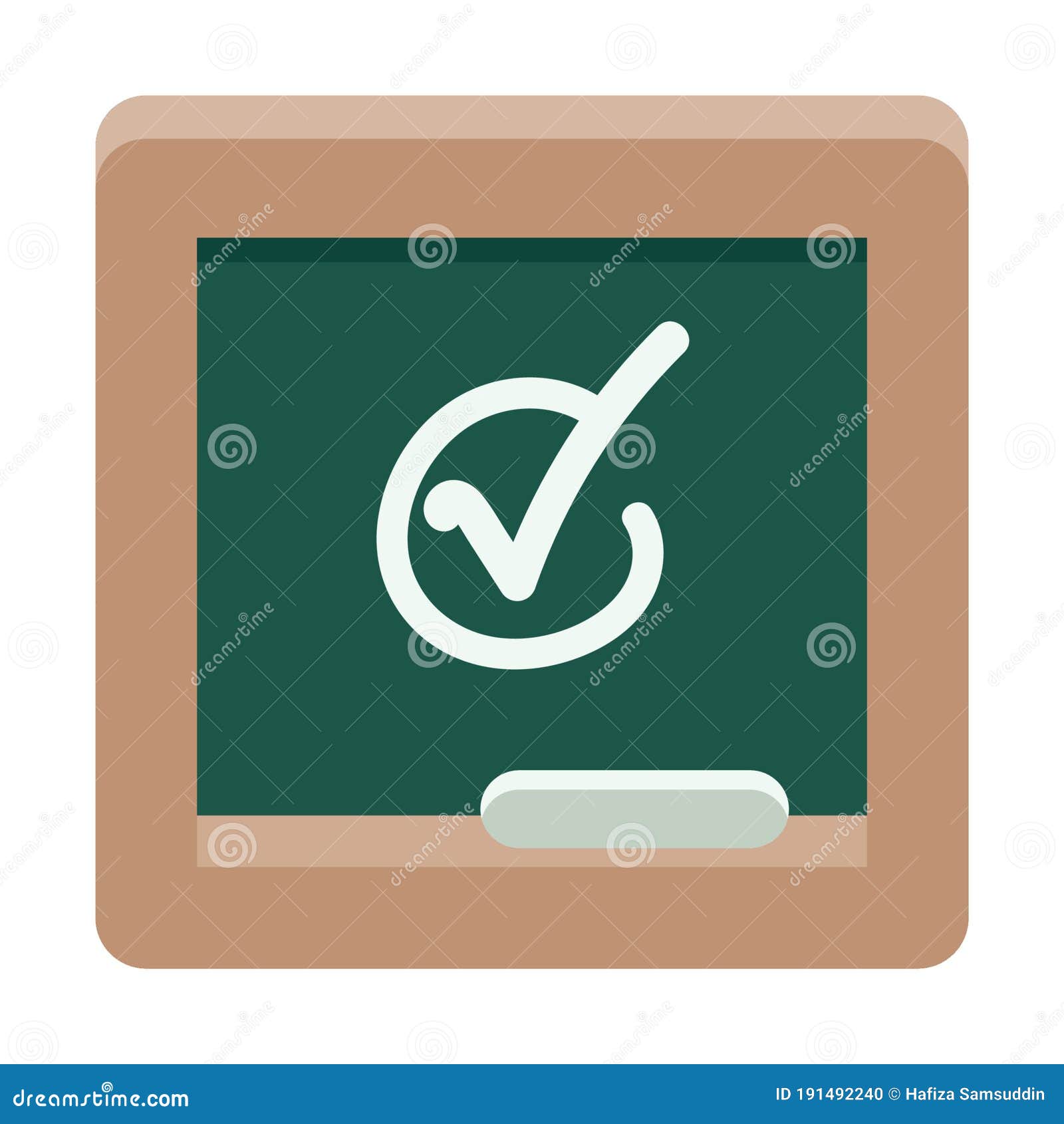 Blackboard with Check Mark. Vector Illustration Decorative Design Stock ...
