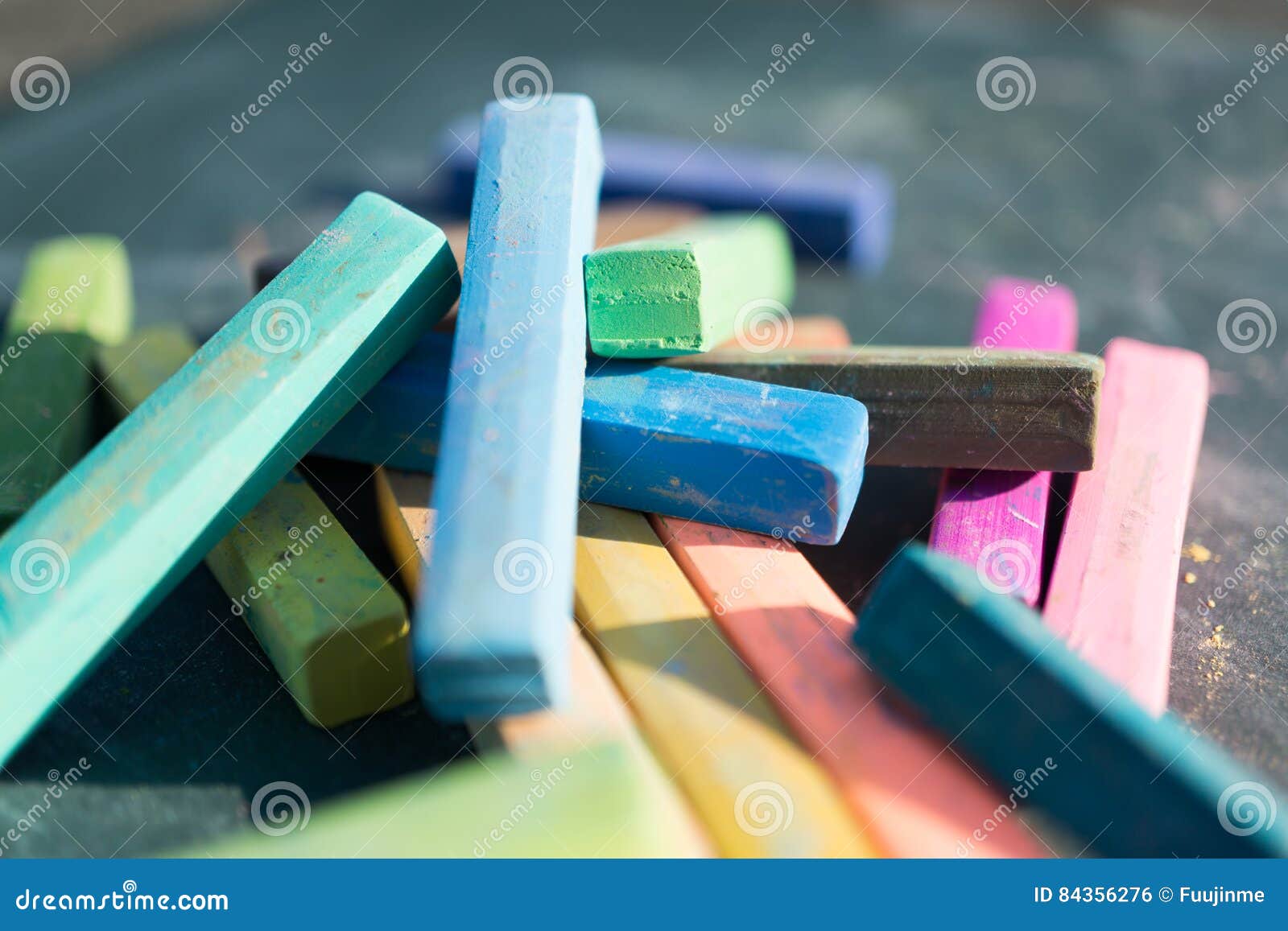 Blackboard with Color Chalk Stock Photo - Image of creativity, colorful ...