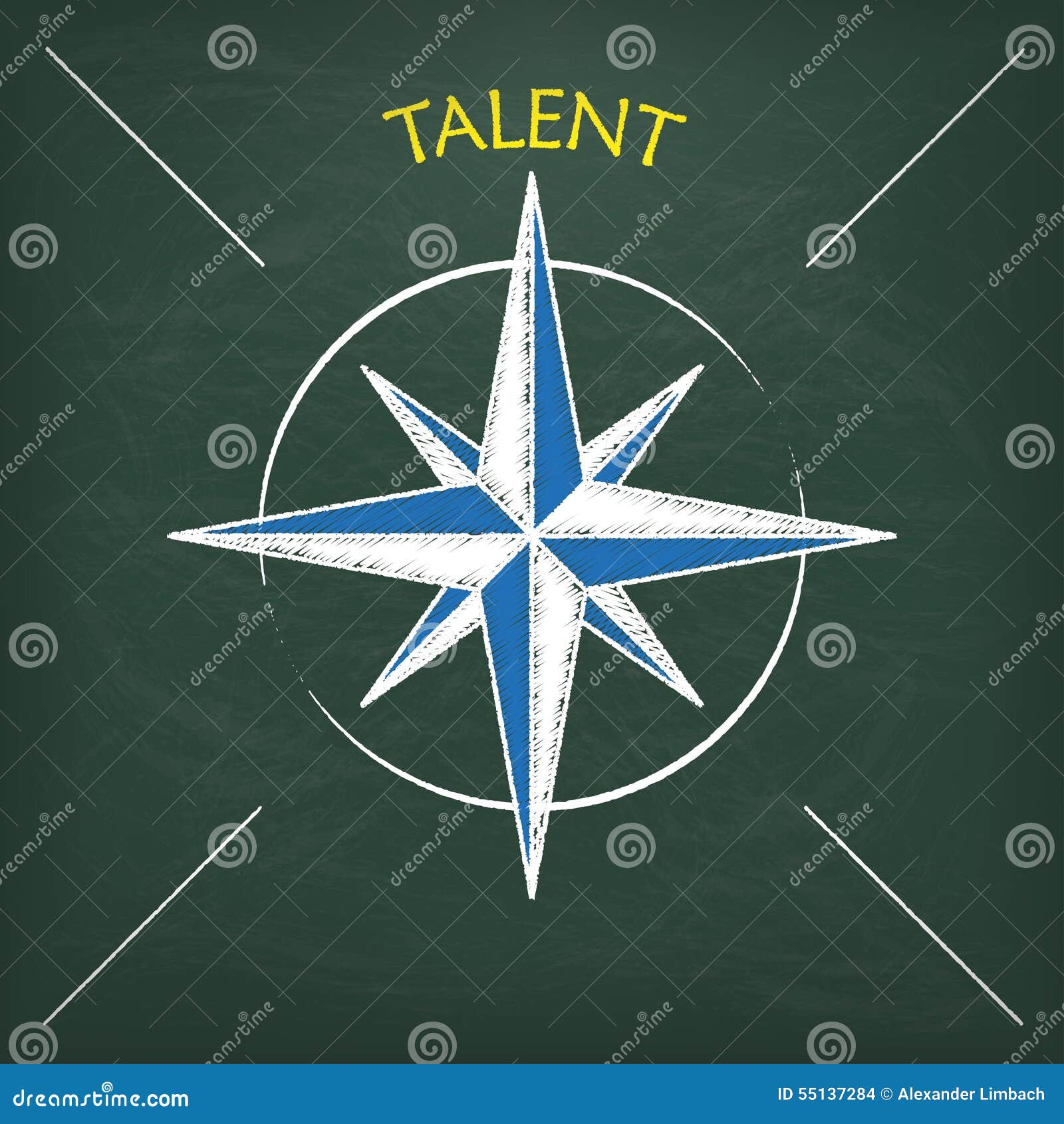 Blackboard Compass Talent stock vector. Illustration of chalk - 55137284