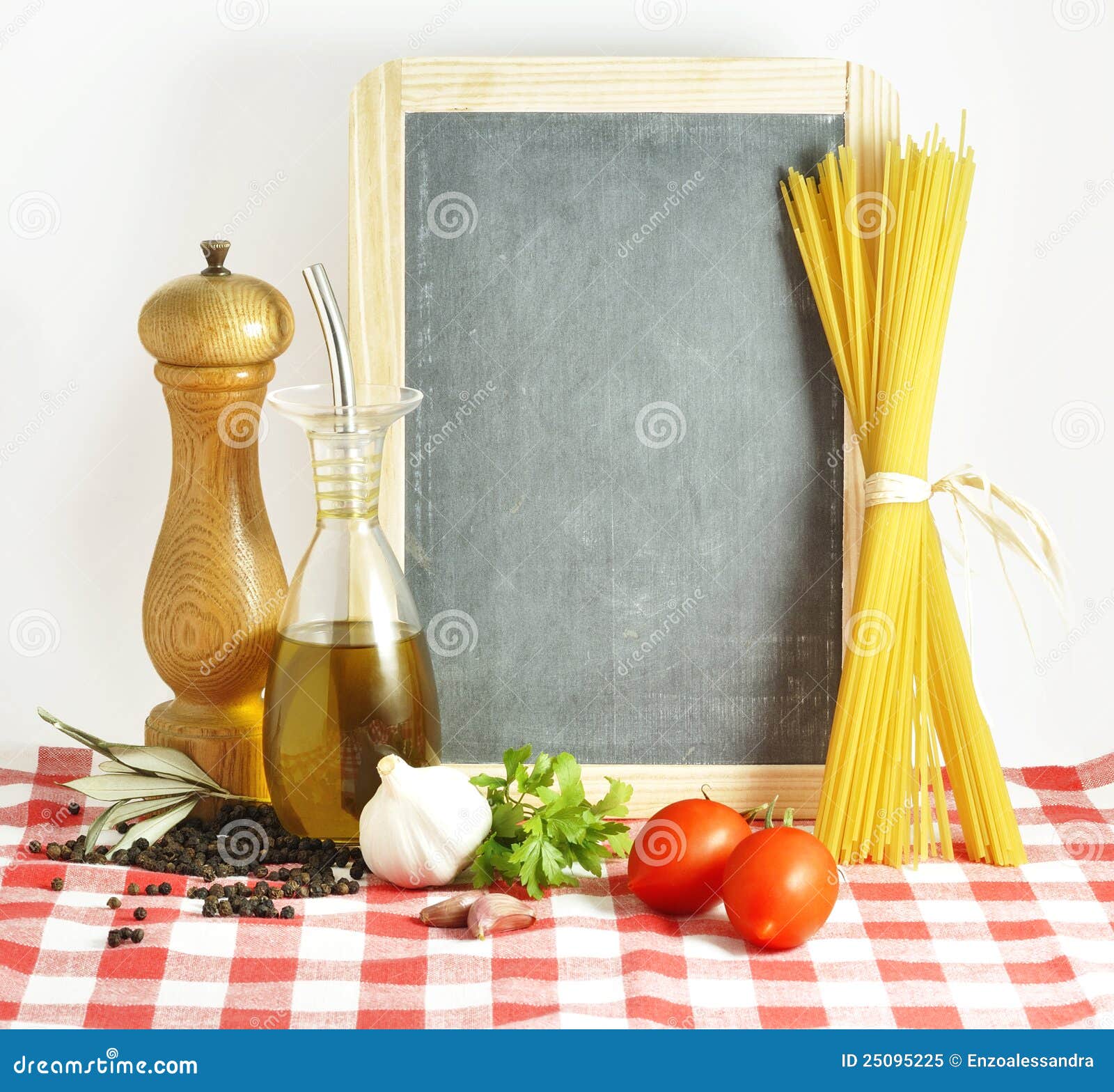 Blackboard with Cooking Ingredients Stock Image - Image of olive ...