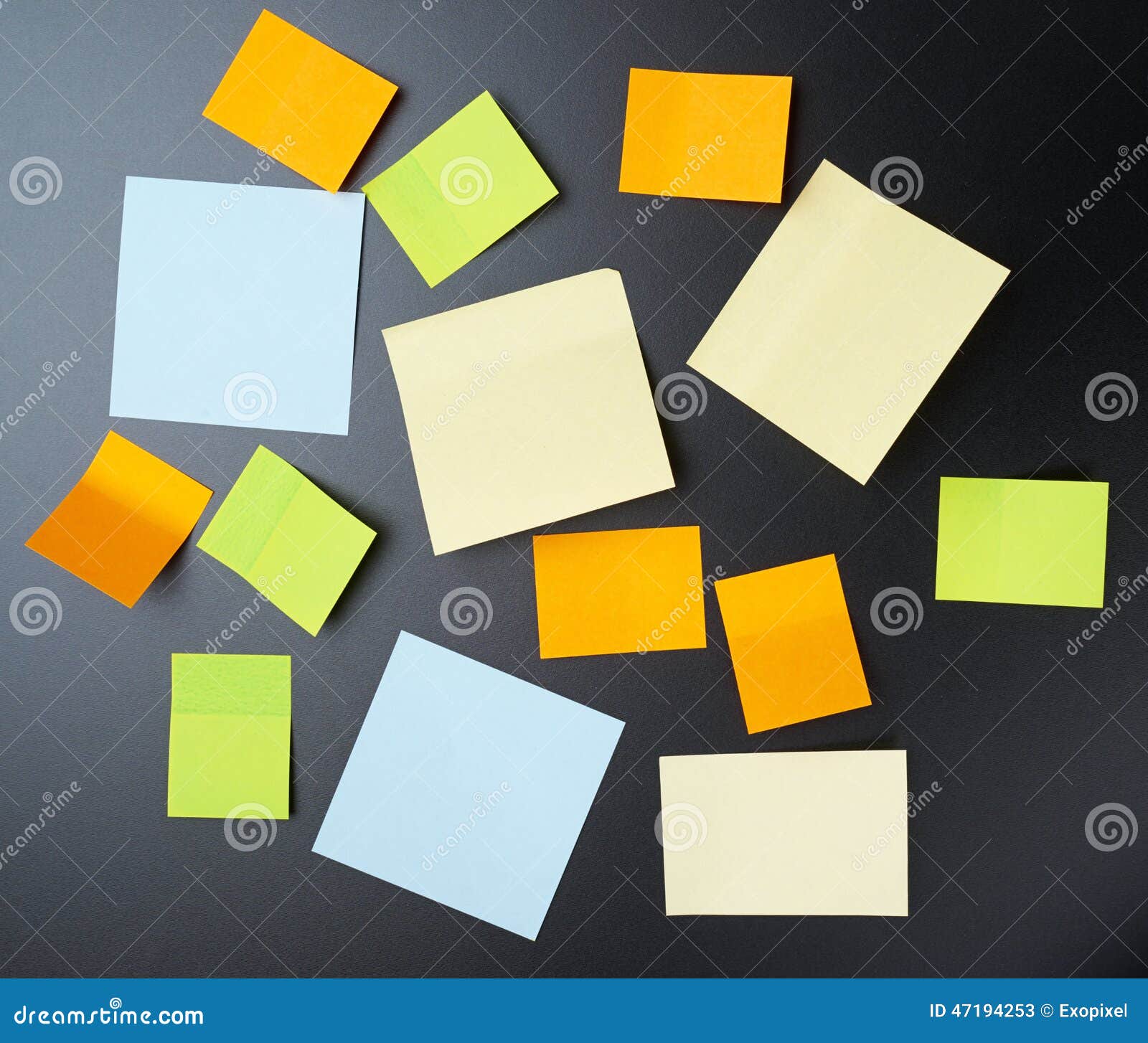 Blackboard Covered with Sticky Notes Stock Image - Image of message ...