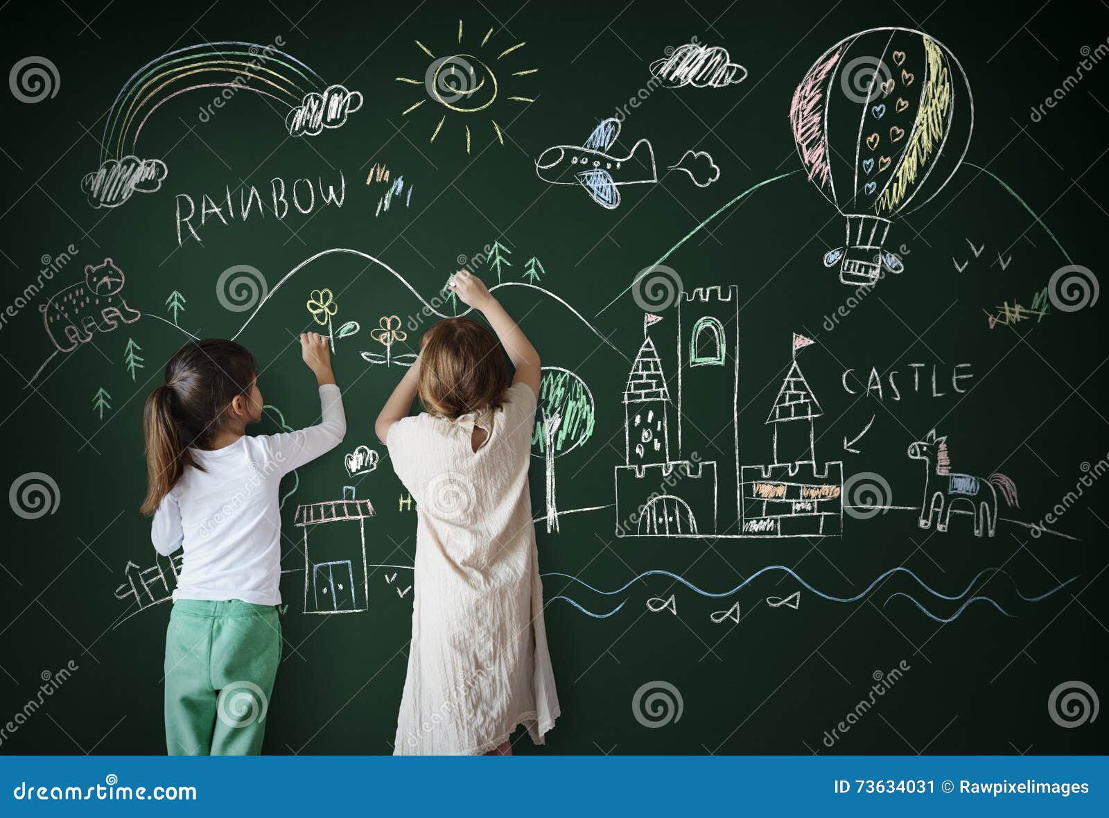 Blackboard With Drawing World Map Royalty-Free Stock Image ...
