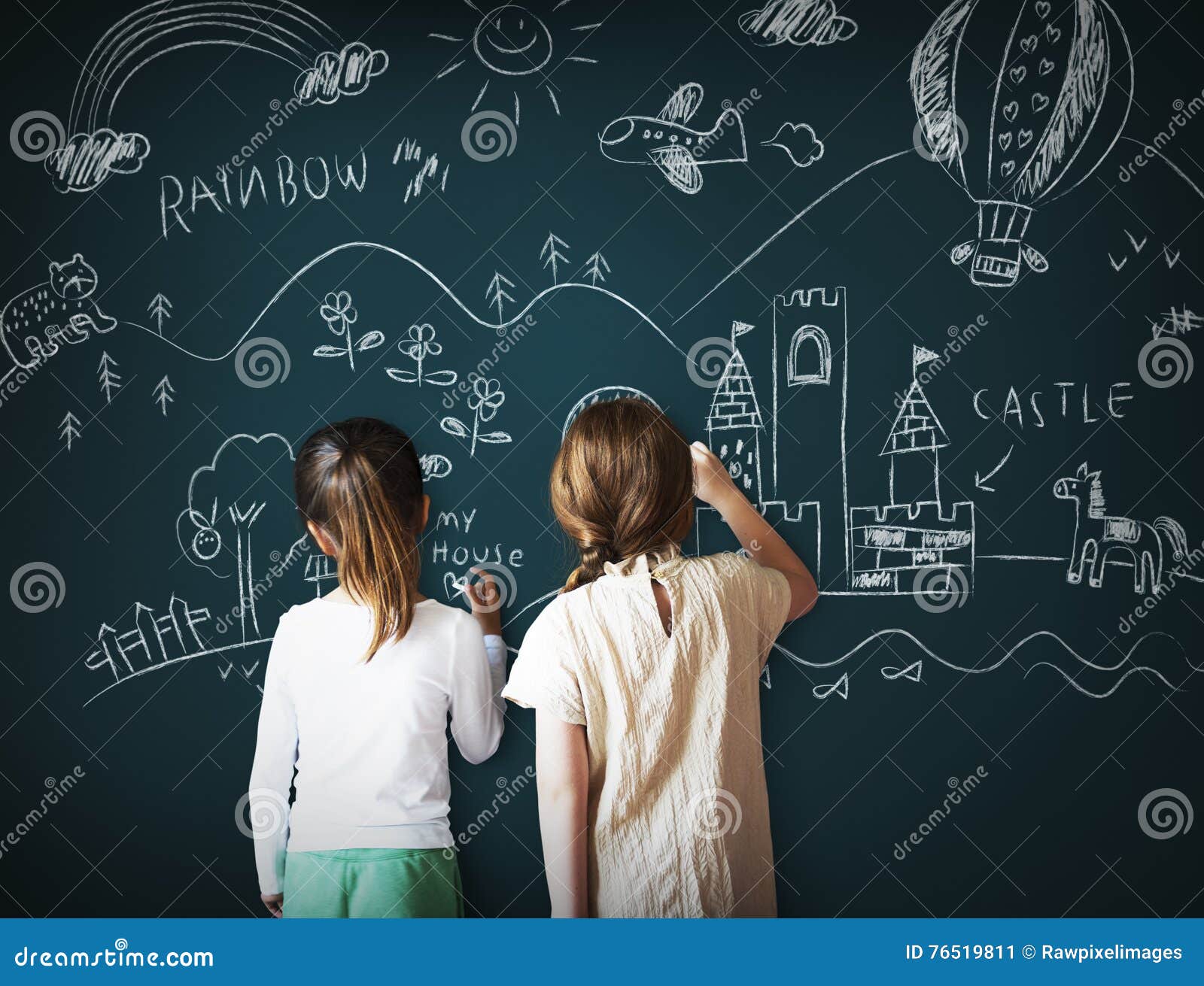 Blackboard Drawing Creative Imagination Idea Concept Stock Image ...