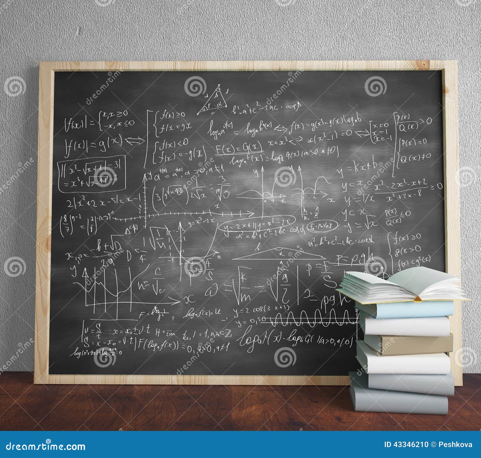 Blackboard with Drawing Formulas Stock Photo - Image of chart ...