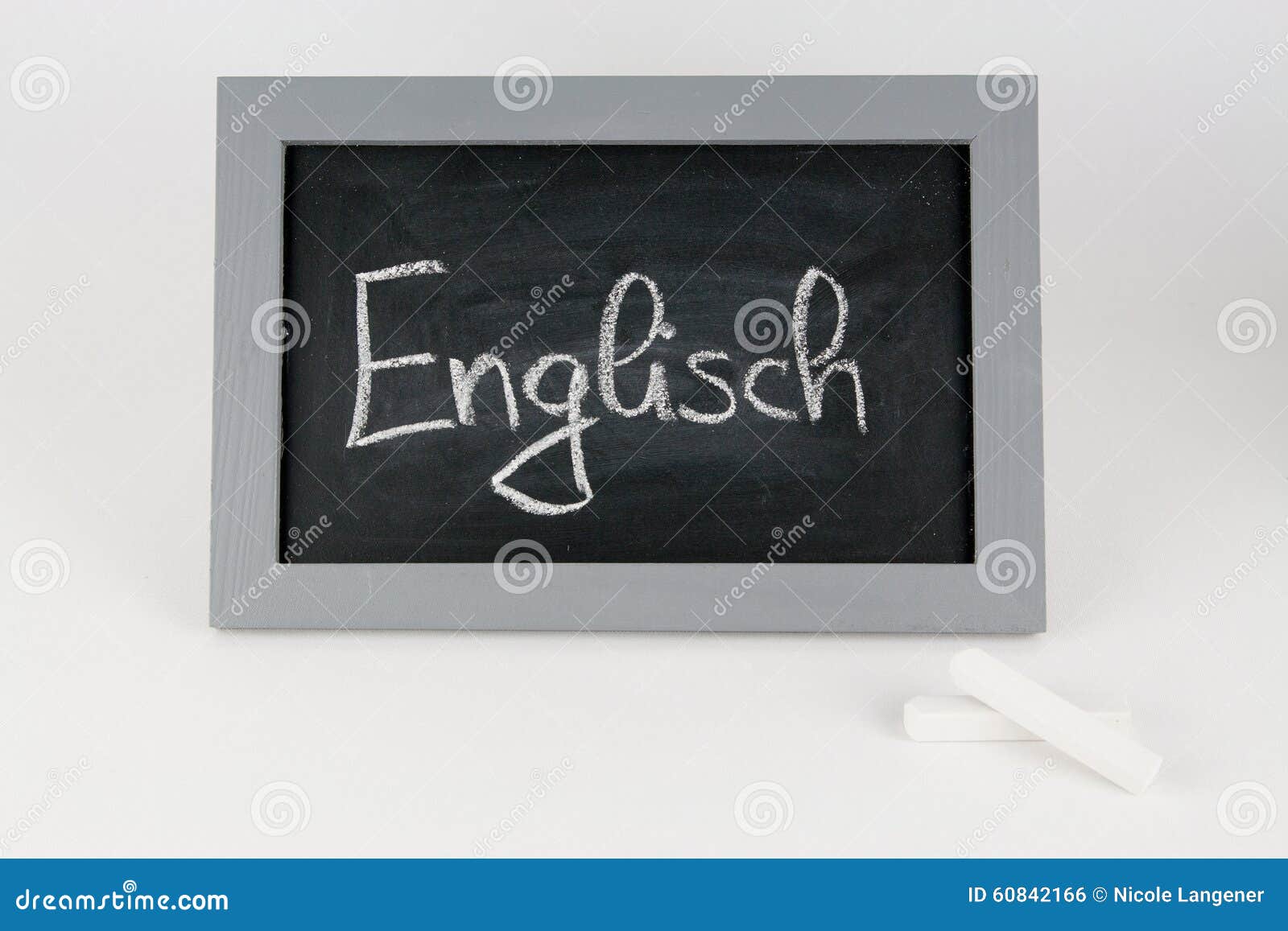 Blackboard English with Chalk Stock Photo - Image of education, numbers ...