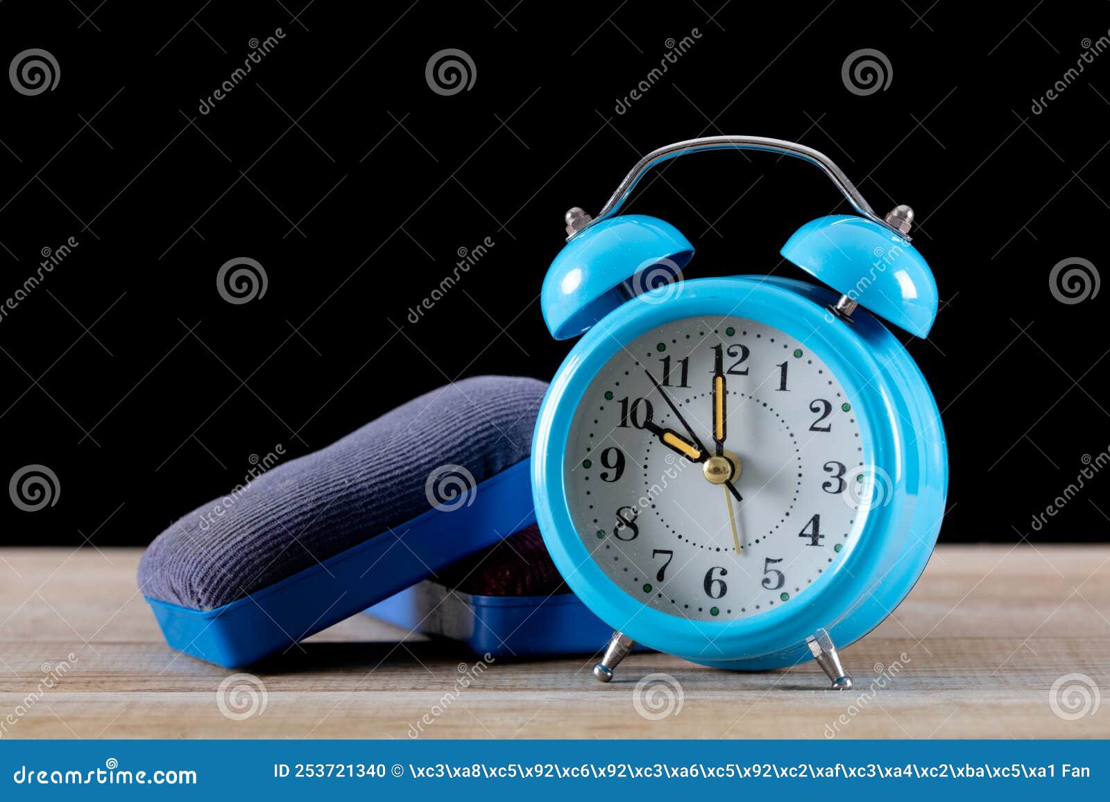 Blackboard Eraser and Alarm Clock Stock Photo - Image of tool, black ...