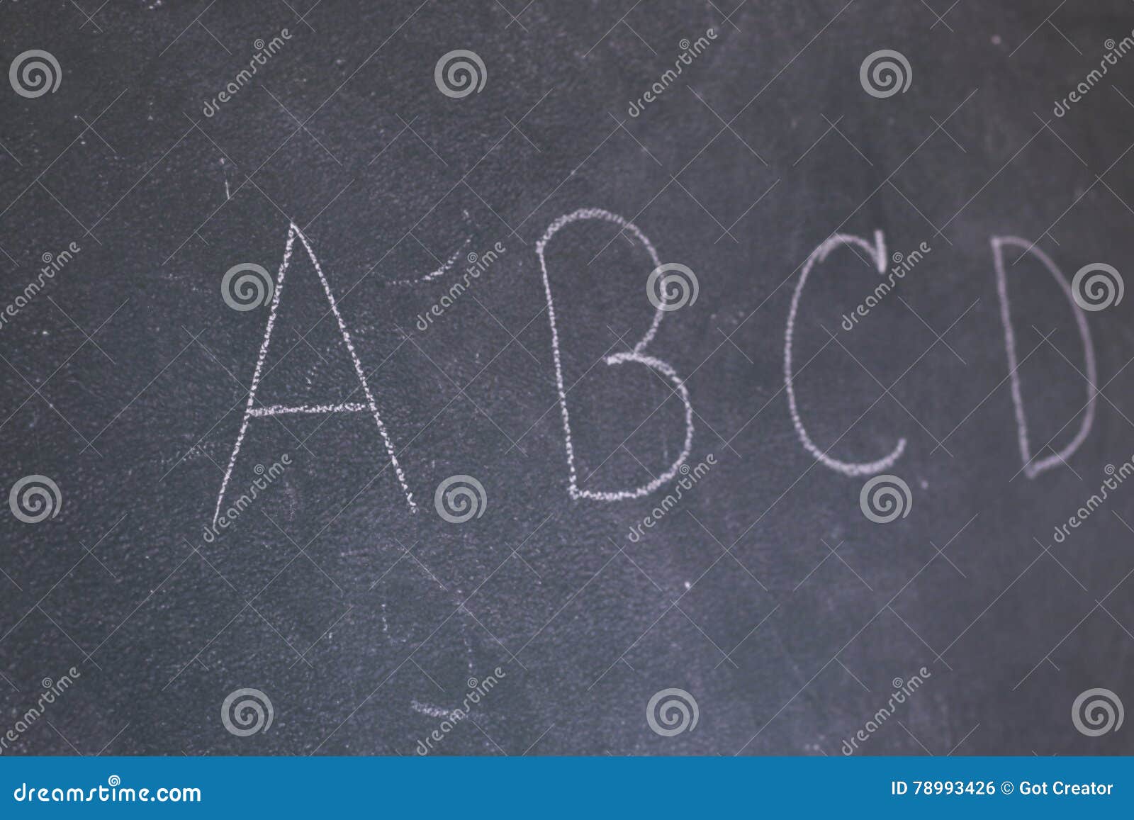 Blackboard with the First Letters of the Alphabet Stock Photo - Image ...