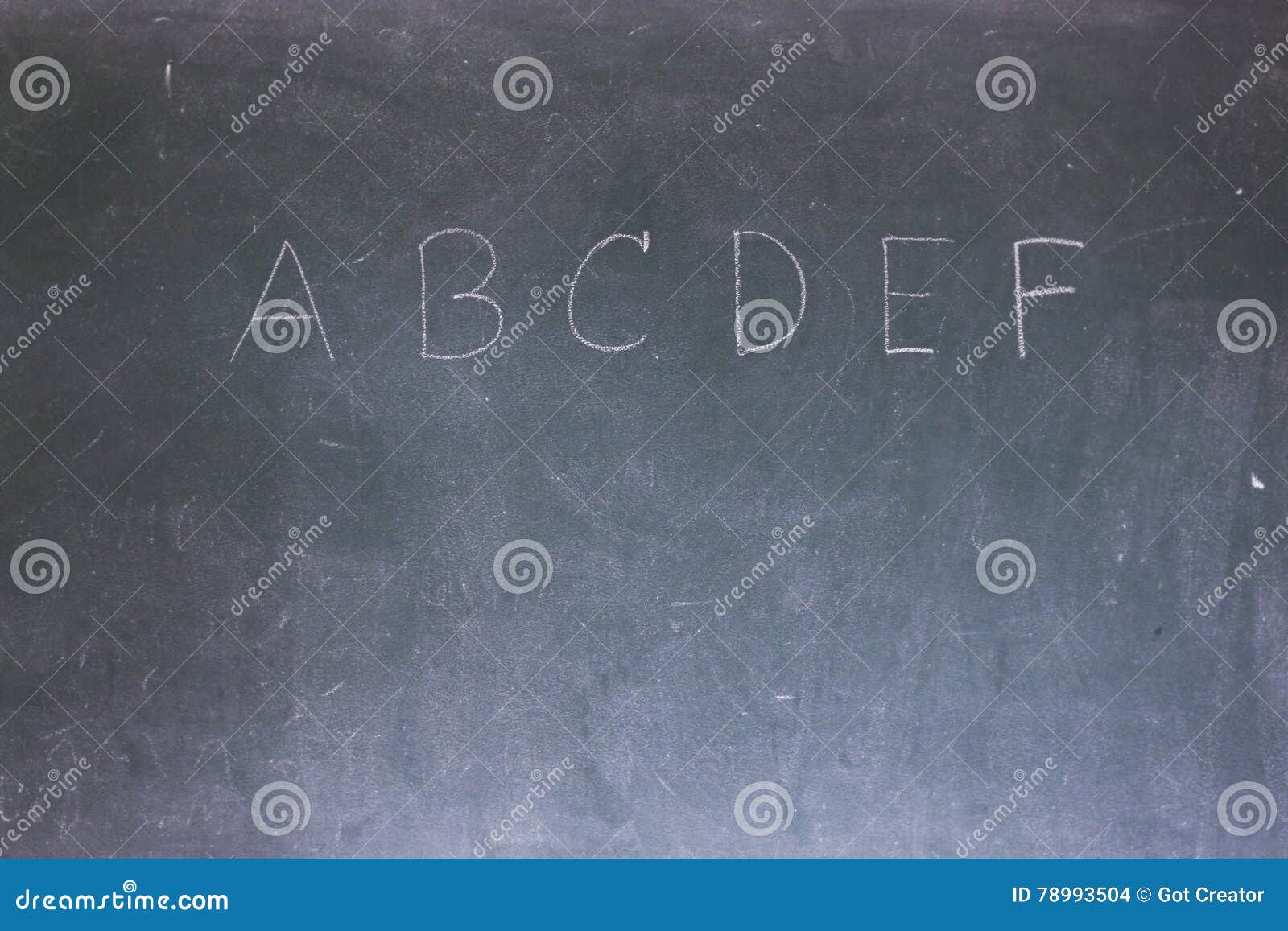 Blackboard with the First Letters of the Alphabet Stock Photo - Image ...