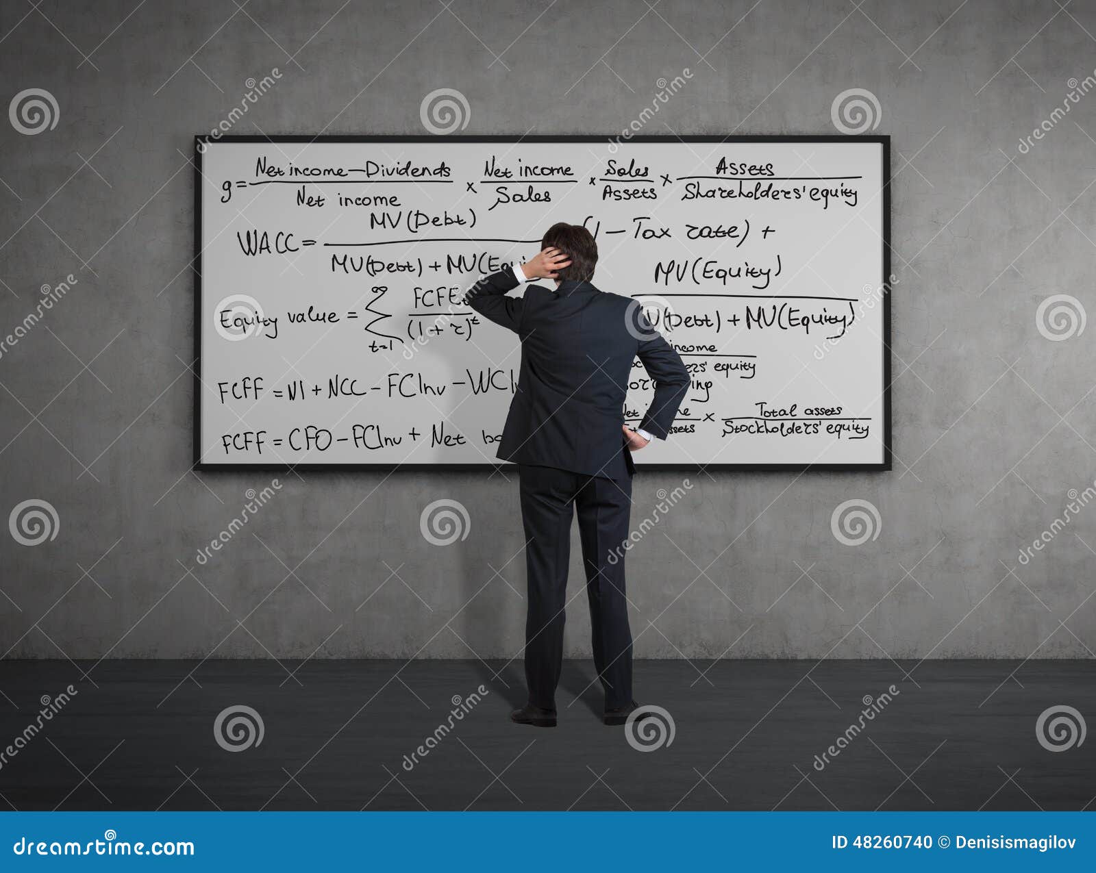 Blackboard with formulas stock photo. Image of business - 48260740