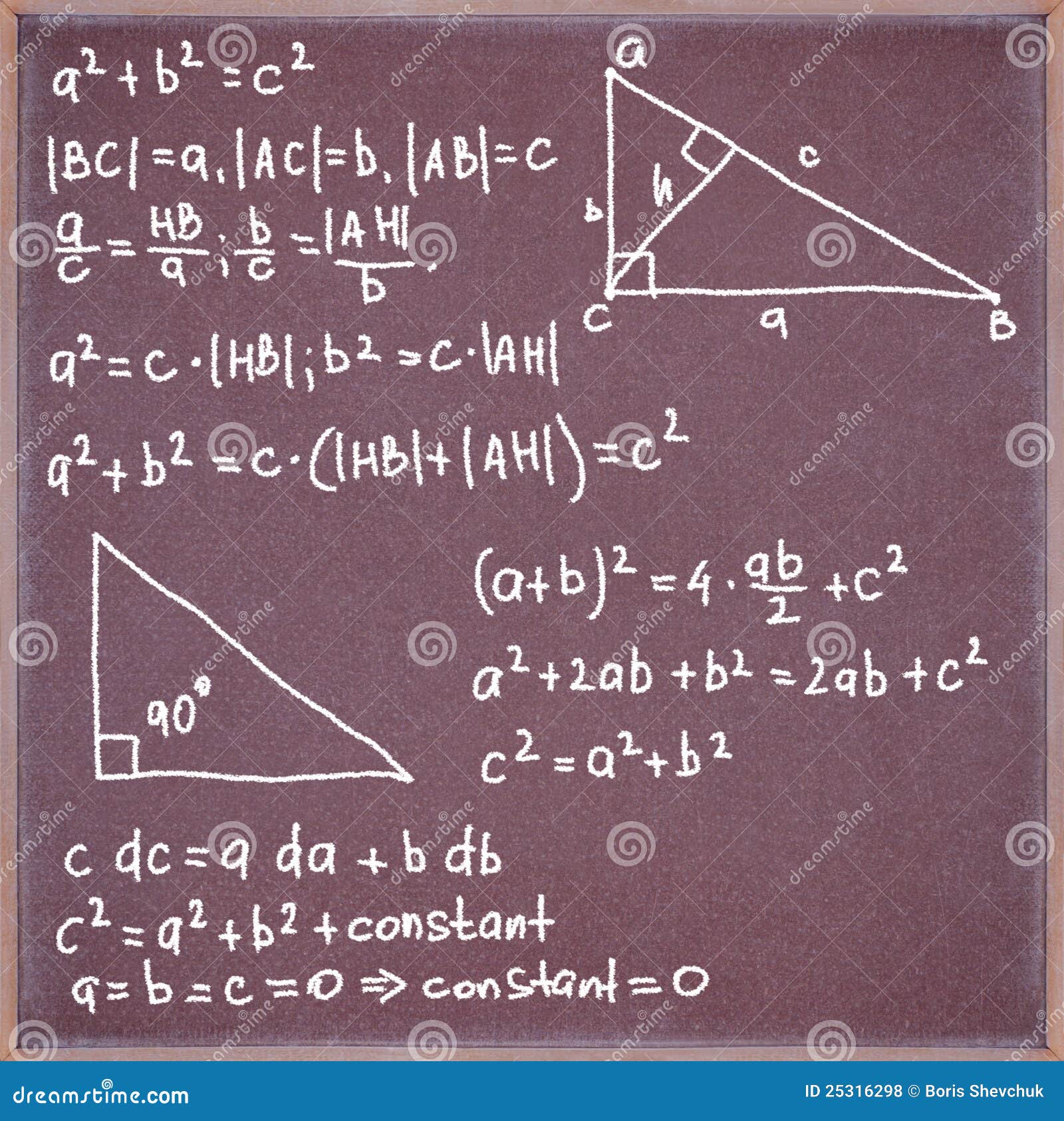 Blackboard with Formulas and Equations. Stock Illustration ...