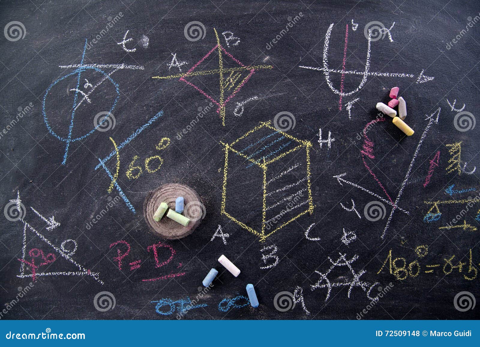 Blackboard with formulas stock photo. Image of mathematics - 72509148