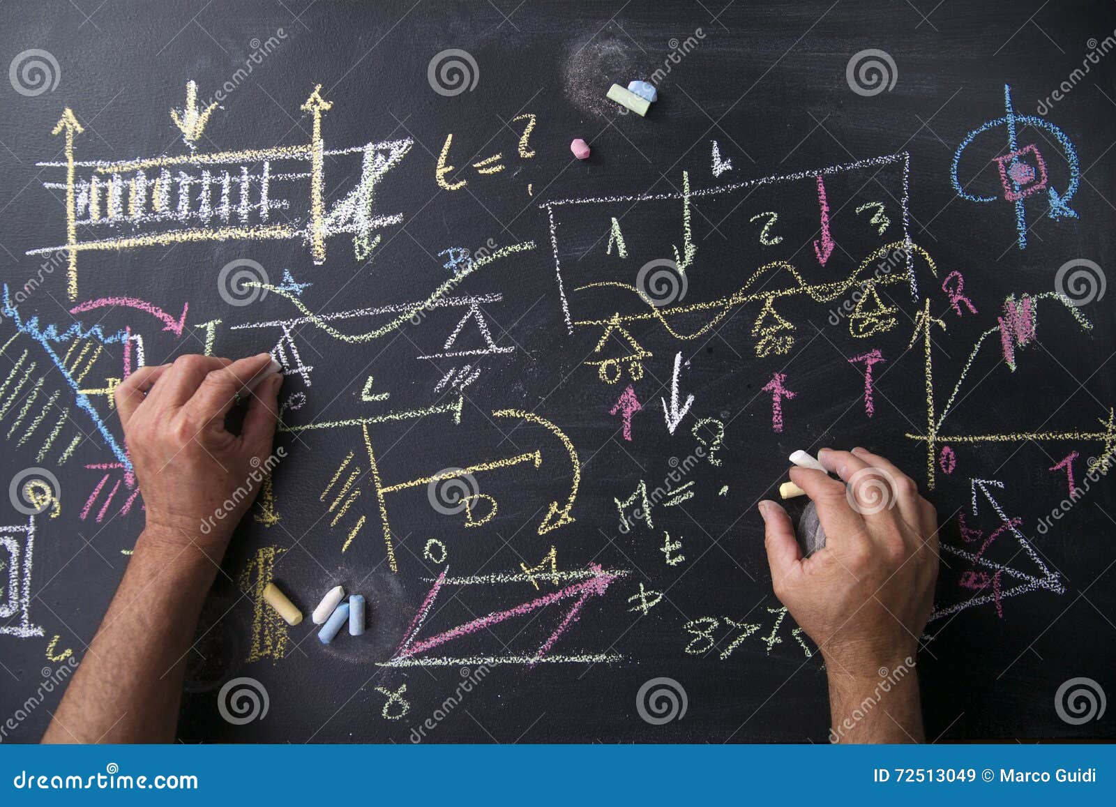 Blackboard with formulas stock image. Image of calculation - 72513049
