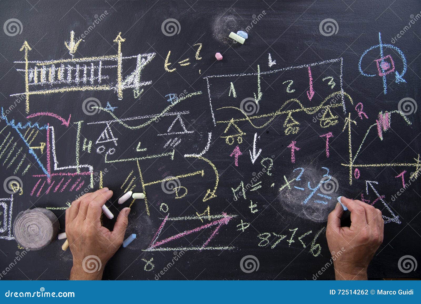 Blackboard with formulas stock photo. Image of background - 72514262