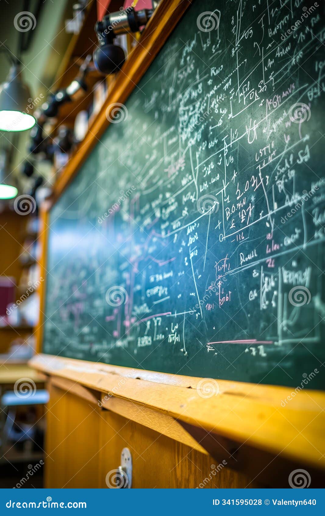 A Blackboard with Formulas Written on it in a Classroom Stock Photo ...