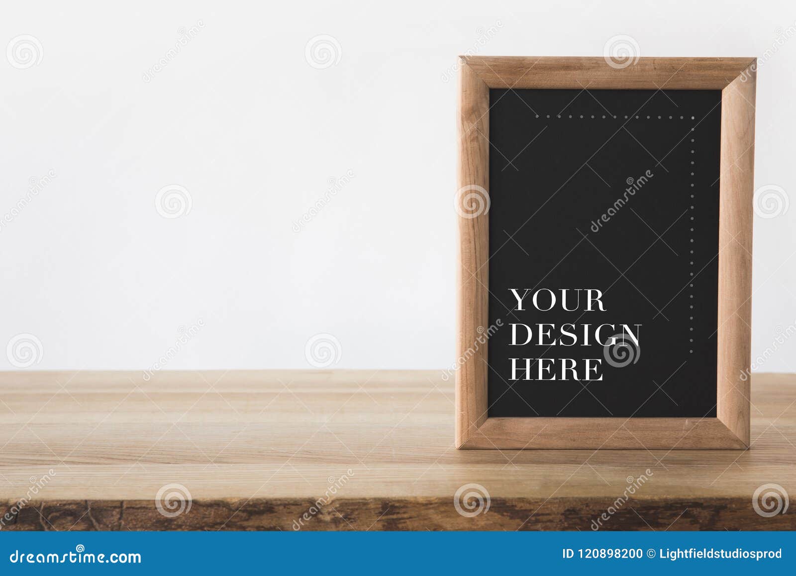 Blackboard in Frame with Text Your Design Here Stock Photo - Image of ...