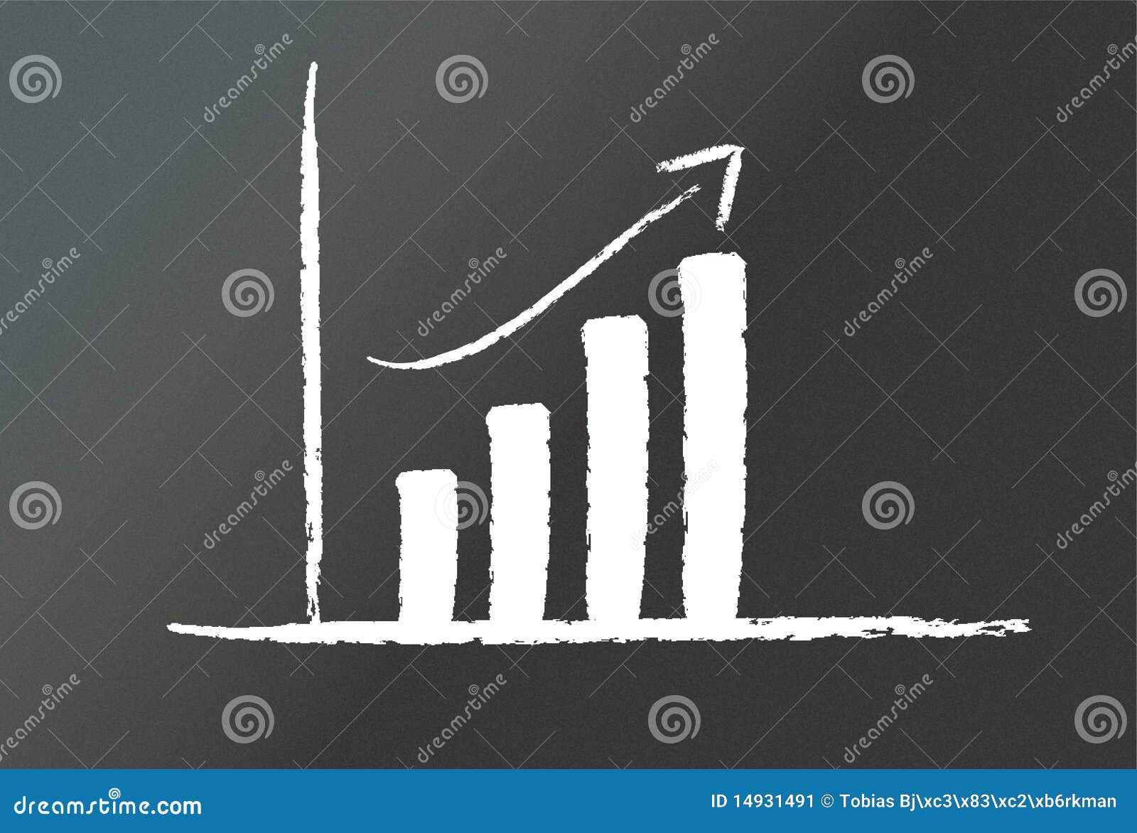 Blackboard with a graph stock illustration. Illustration of office ...