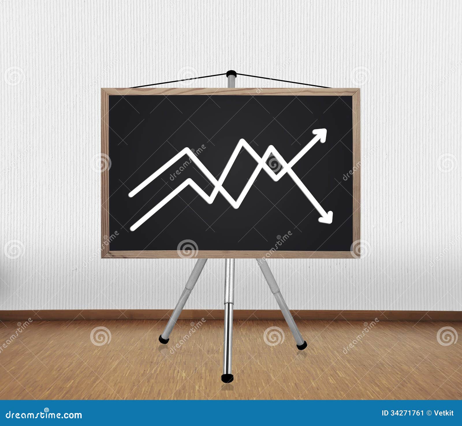 Blackboard with graph stock image. Image of board, marketing - 34271761
