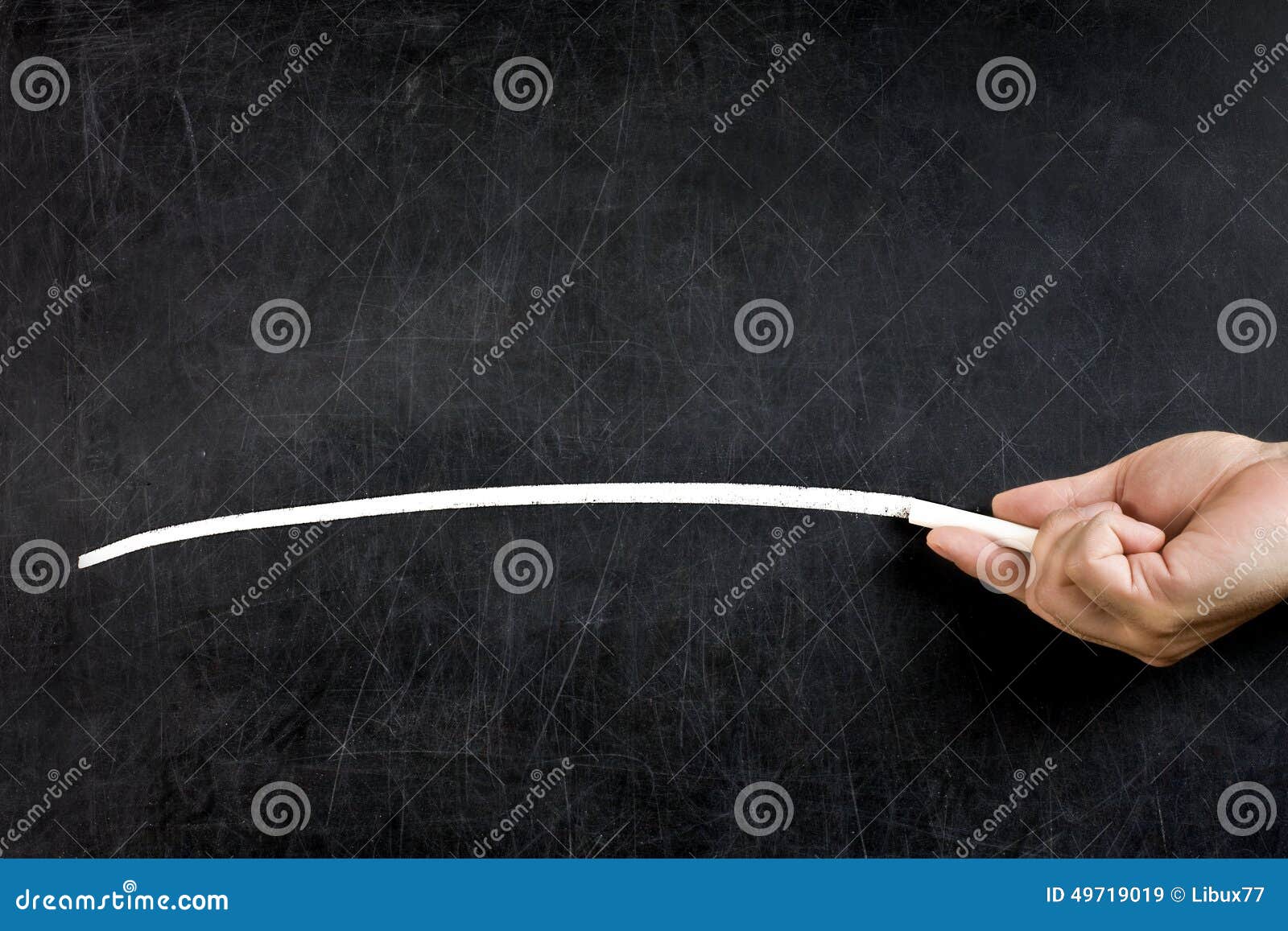 Blackboard Hand Chalk Underlining Stock Image - Image of copyspace ...