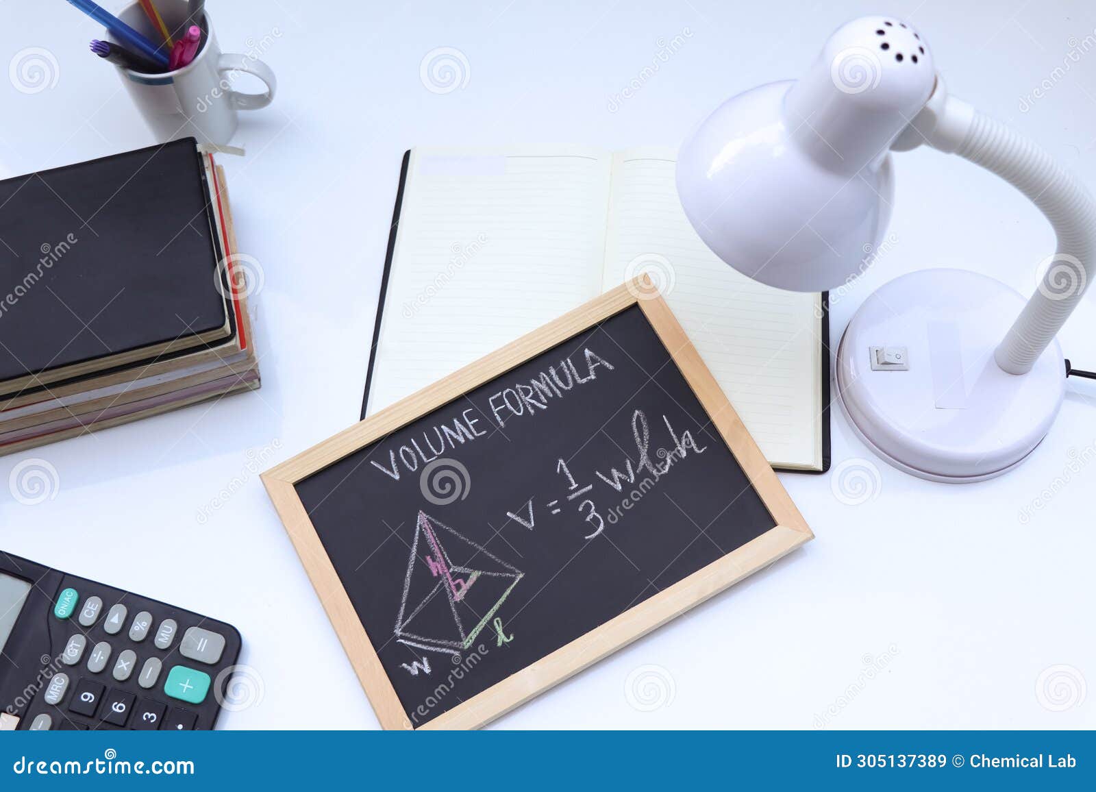 Blackboard with Hand Written Geometry Volume Formulas Stock Image ...
