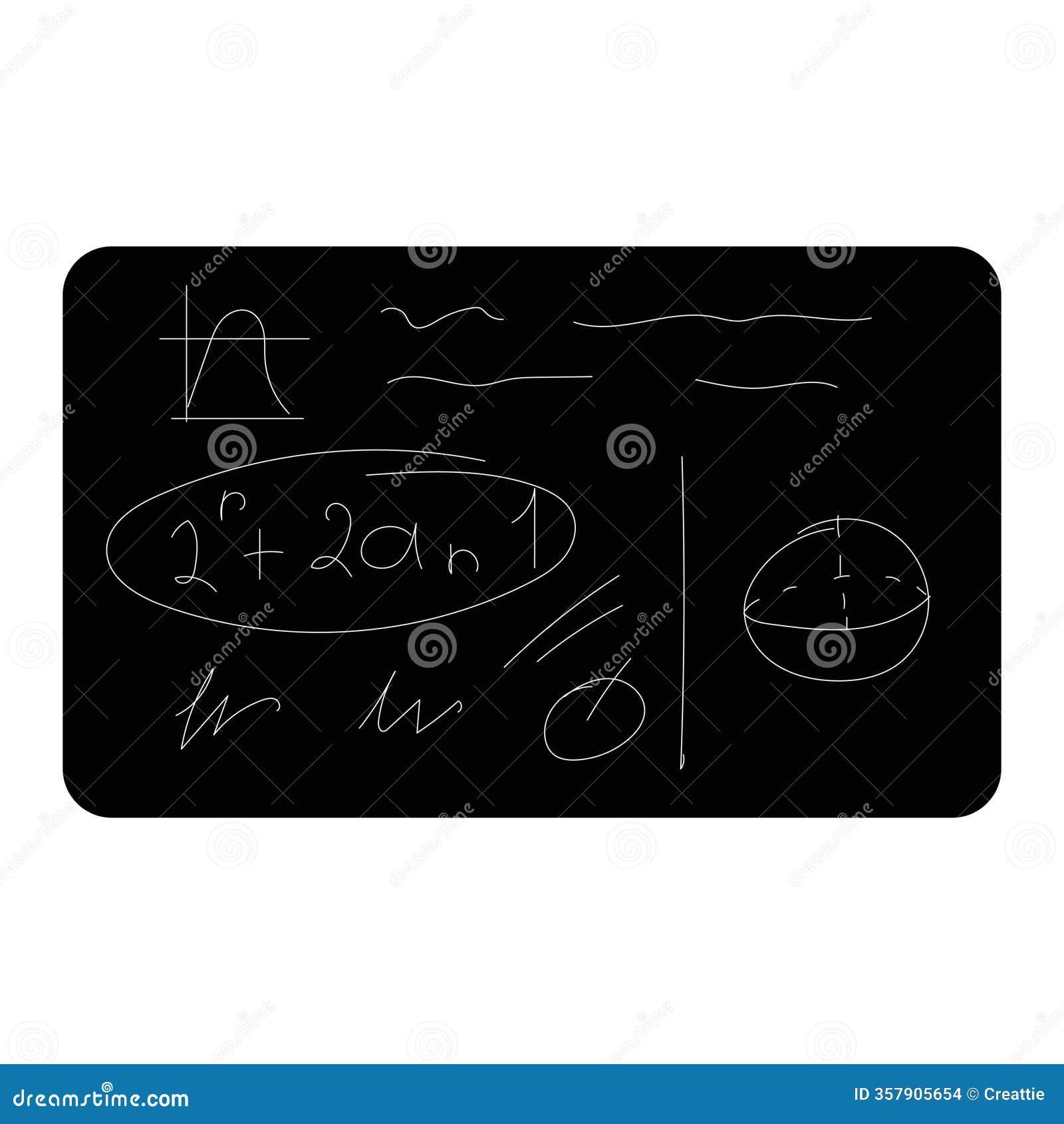 Mathematical Blackboard with Handwritten Equations in Flat Vector ...