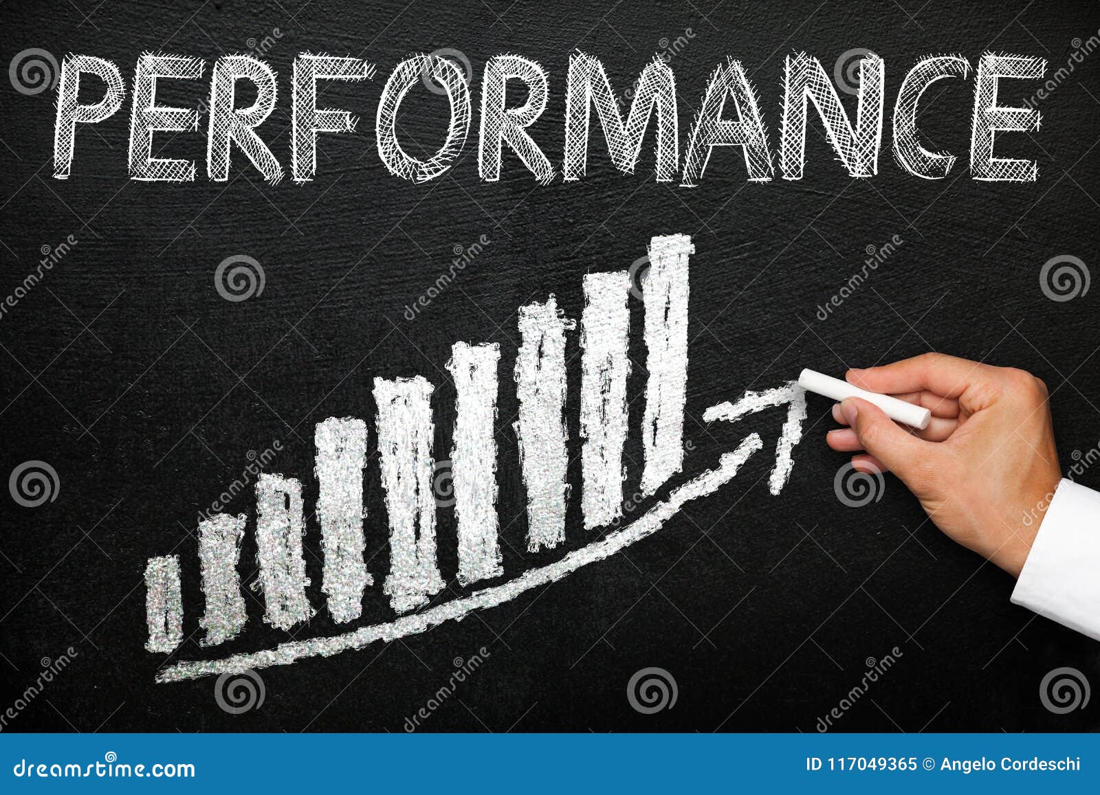 Blackboard with Handwritten Performance Text. Progress Concept. Stock ...