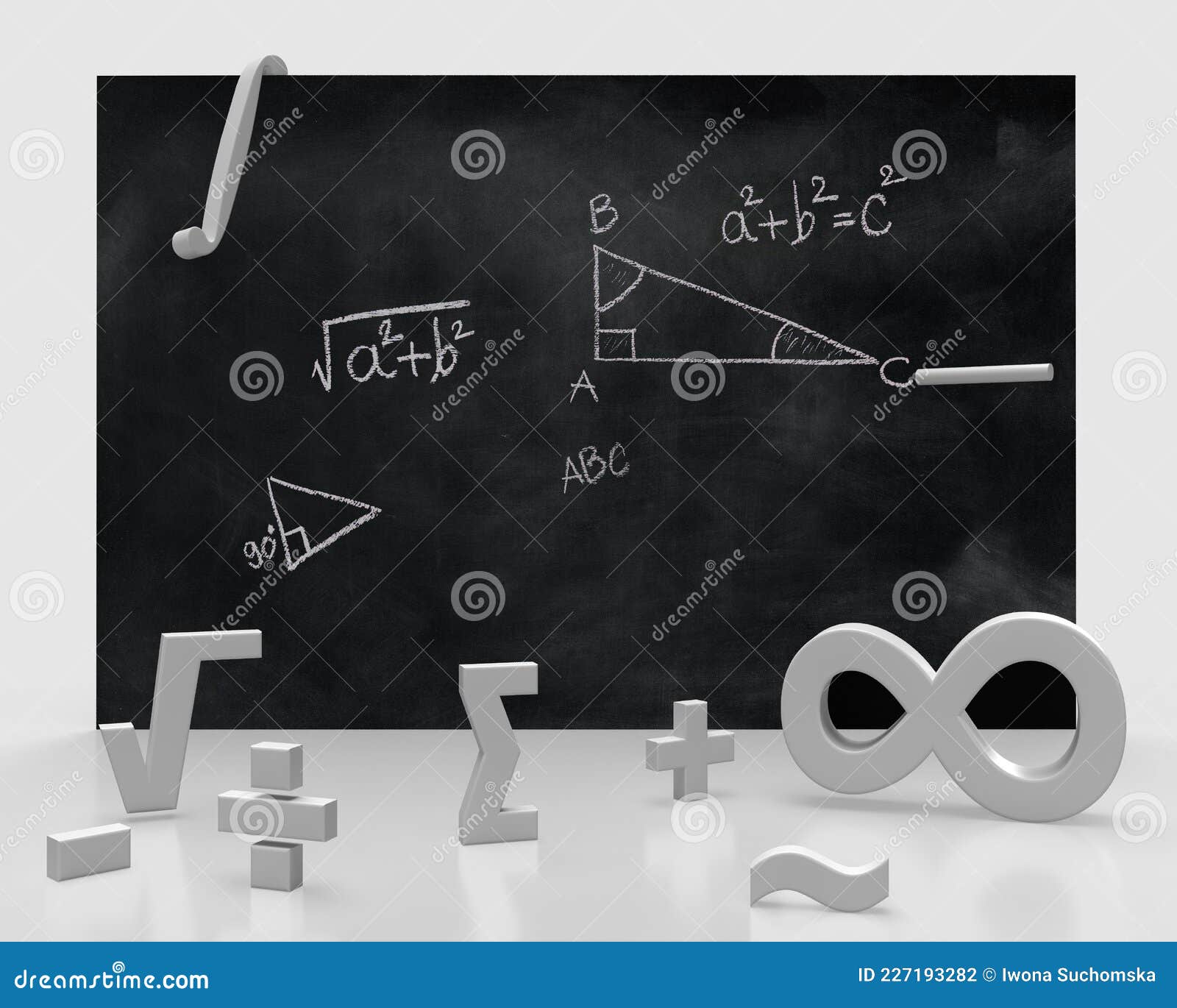 Blackboard Inscribed with Scientific Formulas and Calculations in ...