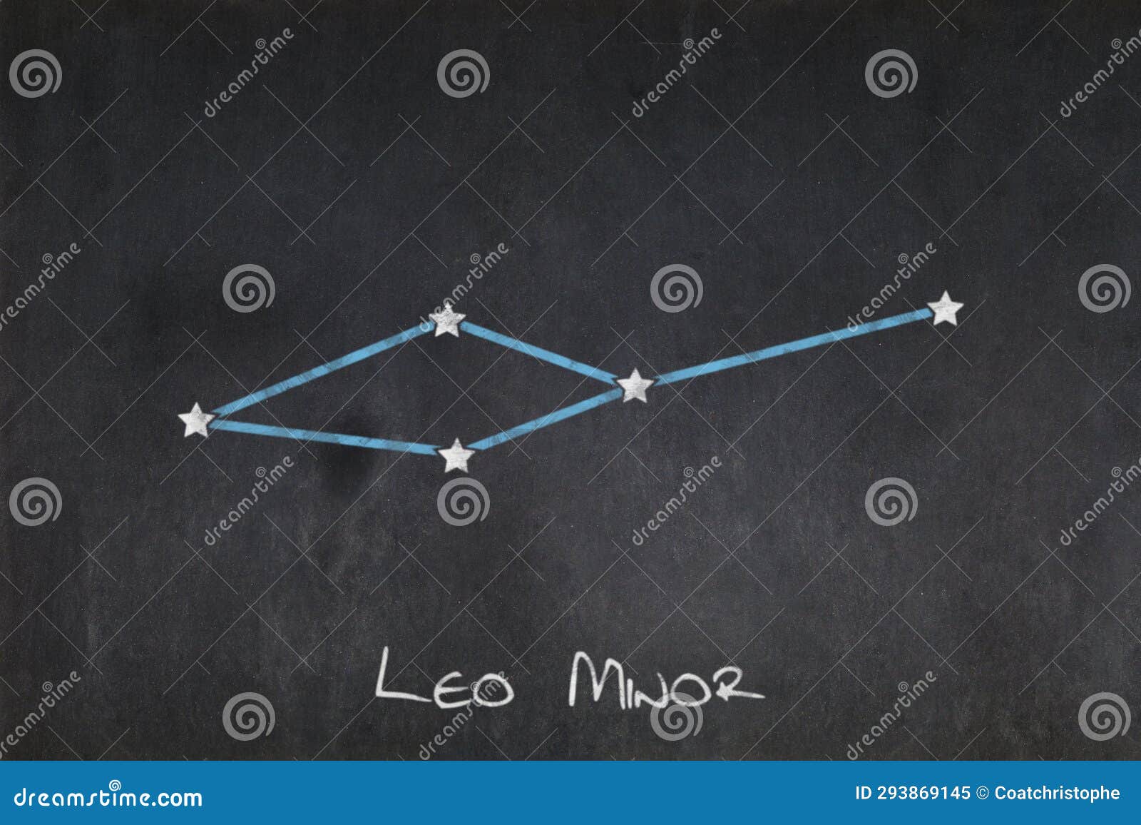 Leo Minor Constellation Drawn on a Blackboard Stock Image - Image of ...