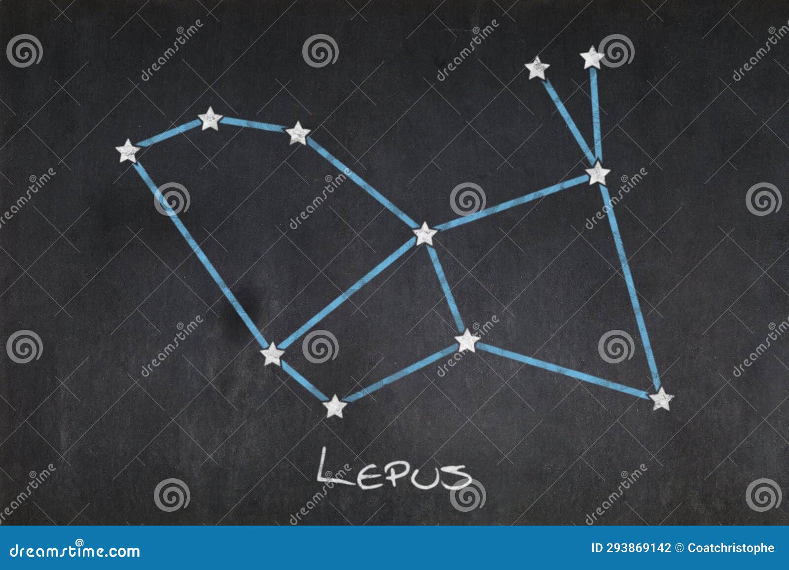 Lepus Constellation Drawn on a Blackboard Stock Photo - Image of chalk ...