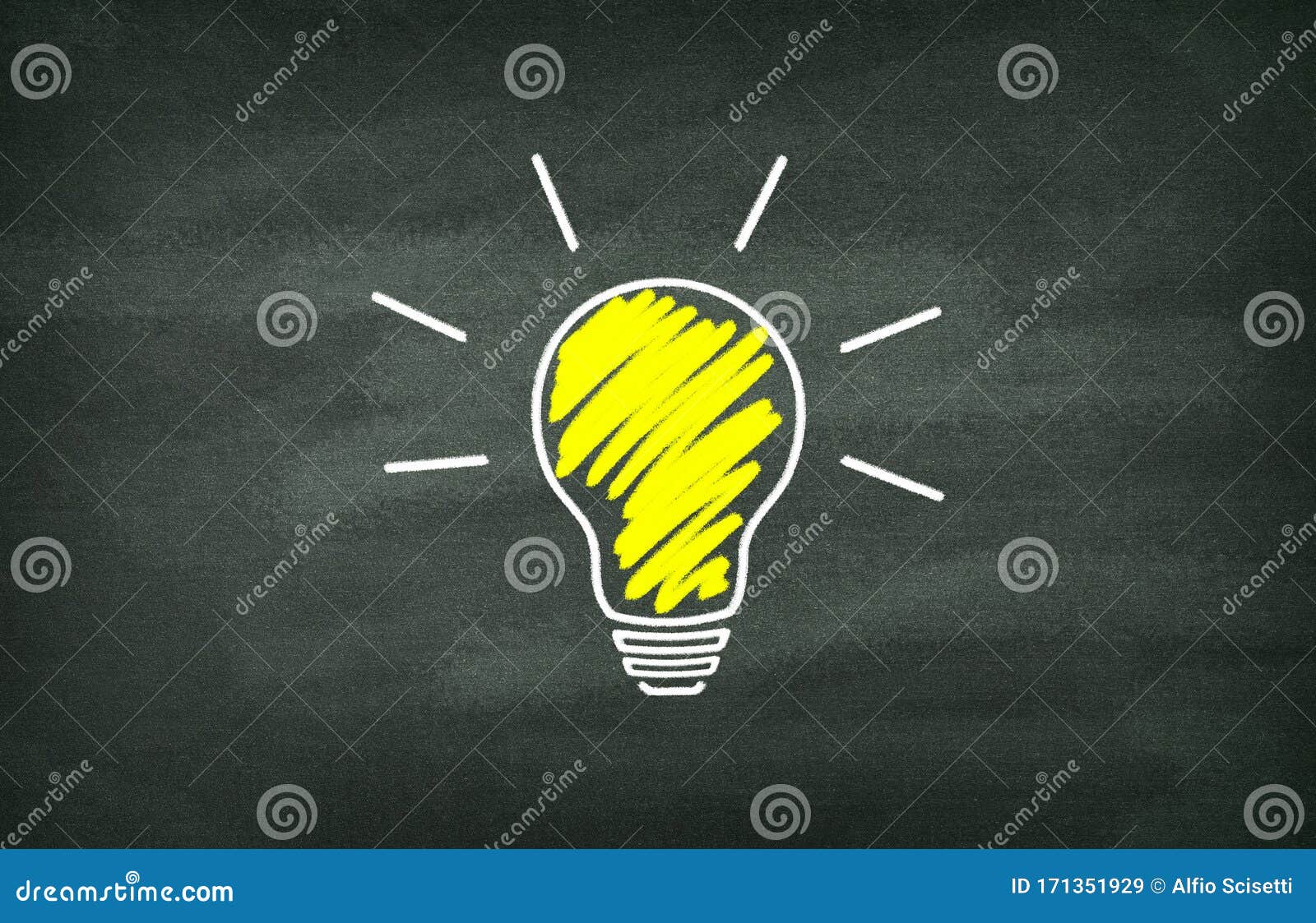 Blackboard with light bulb stock illustration. Illustration of ...