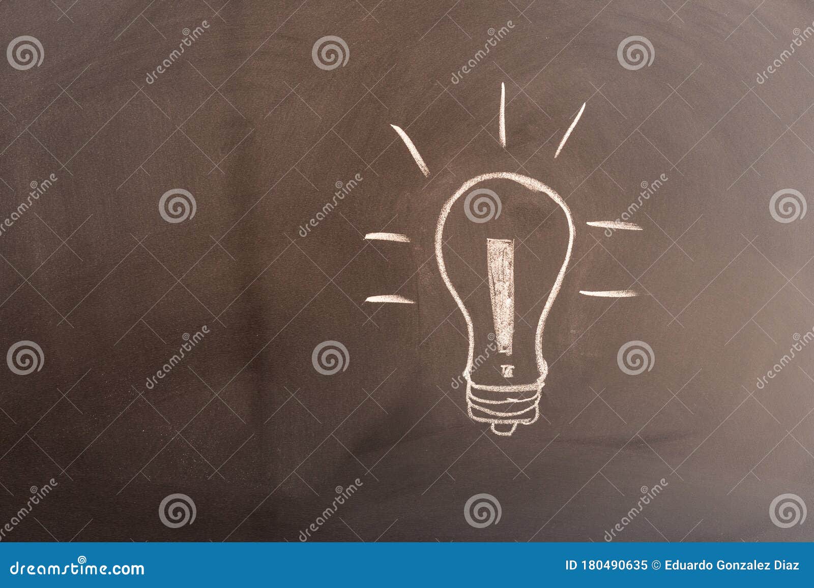 Blackboard with a Light Bulb Stock Image - Image of lamp, inspiration ...
