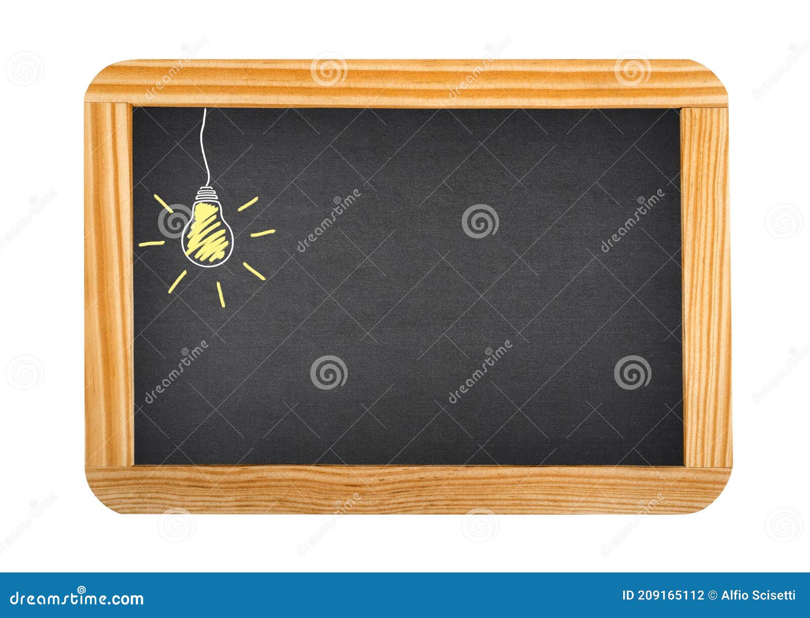 Blackboard with Light Bulb Turned on Stock Photo - Image of idea ...