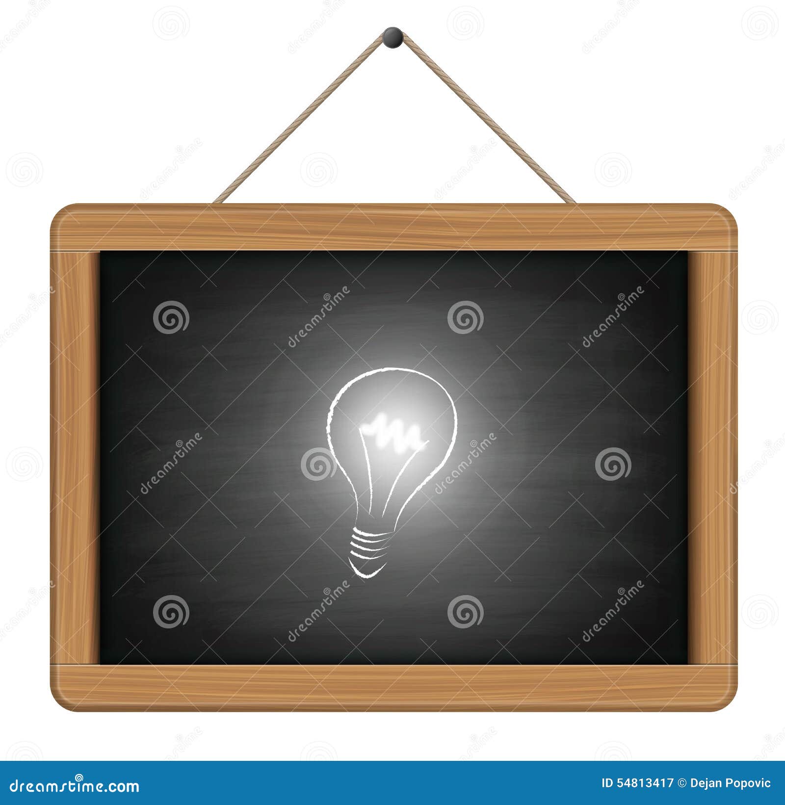 Blackboard with lightbulb stock image. Image of home - 54813417